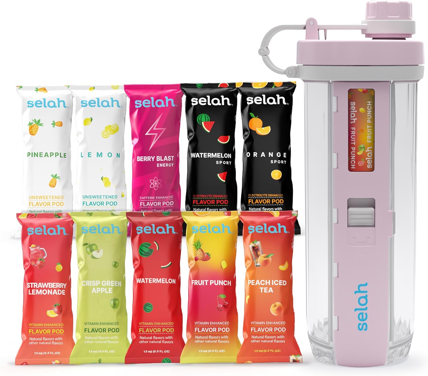 Amazon.com: Selah Flavored Water Bottle - Water Enhancer, Sugar Free ...