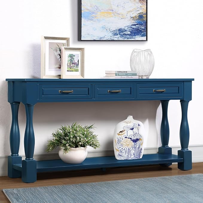 Amazon.com: Merax Long Entryway Table with 3 Storage Drawers and 1 ...