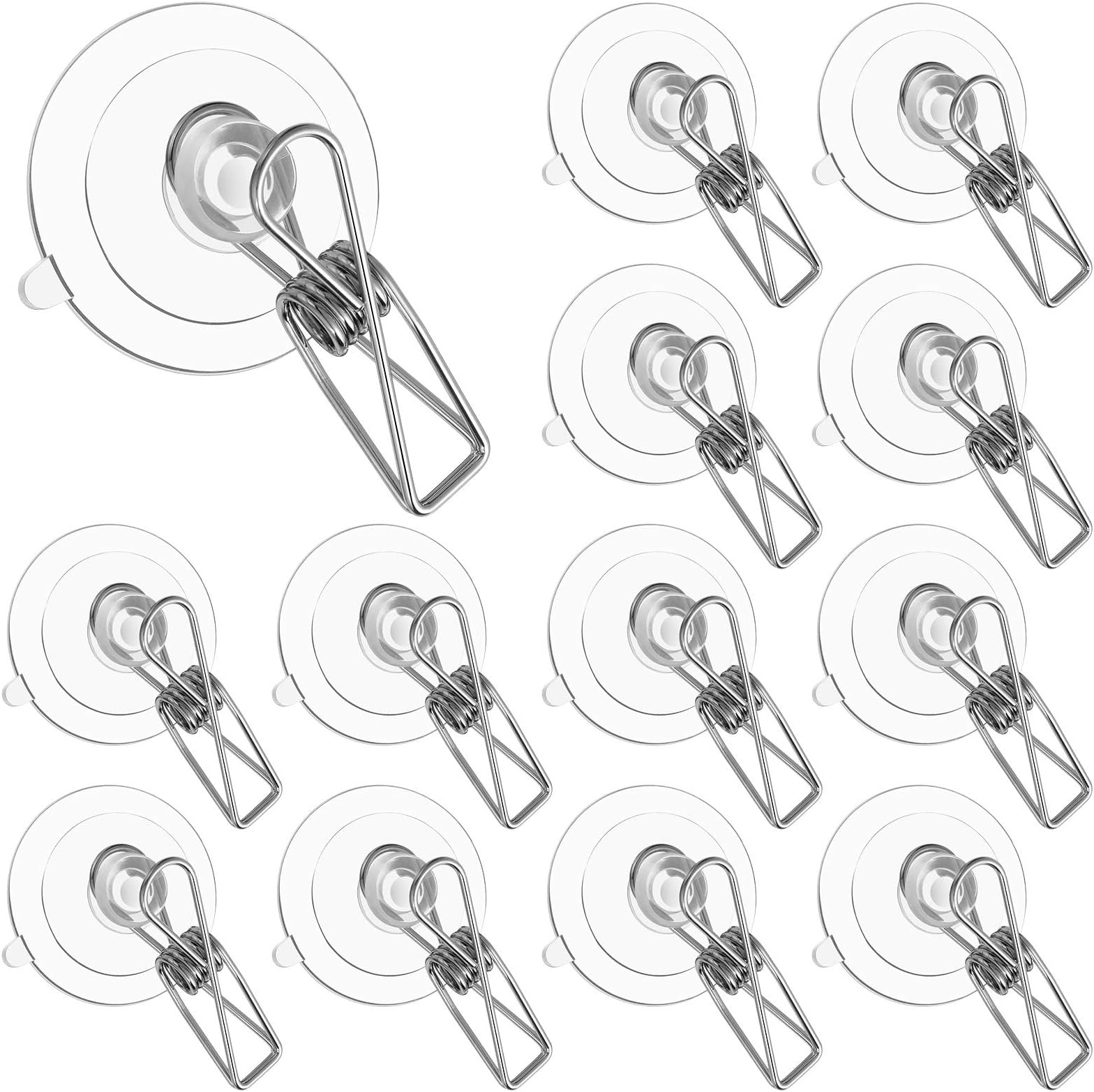 Amazon.com: Patelai 16 Pieces Suction Cup Clips Plastic Round Window ...