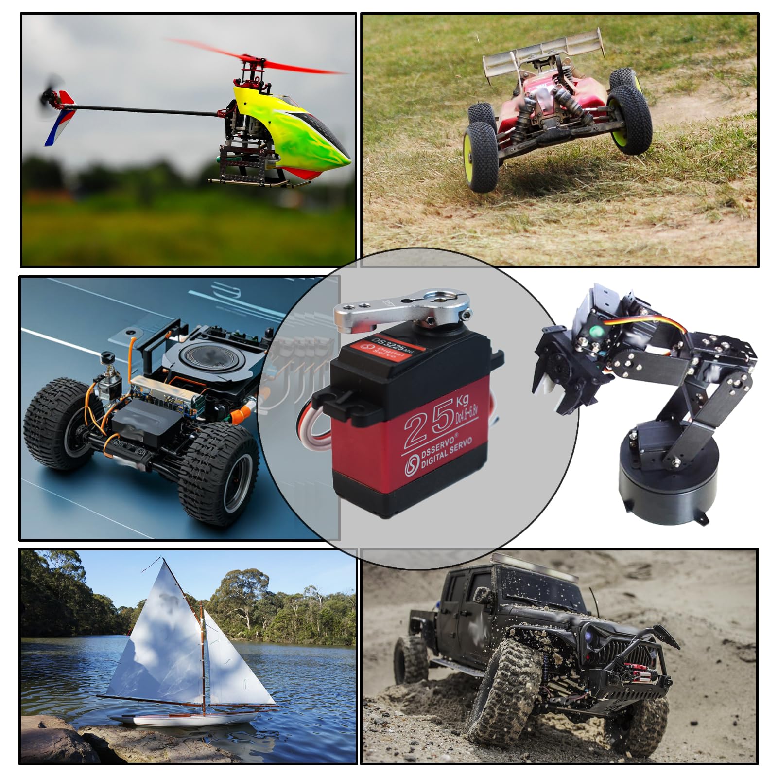 Snapklik.com : HOOYIJ 4 Pack 25KG Digital RC Servo DS3225 Waterproof ...