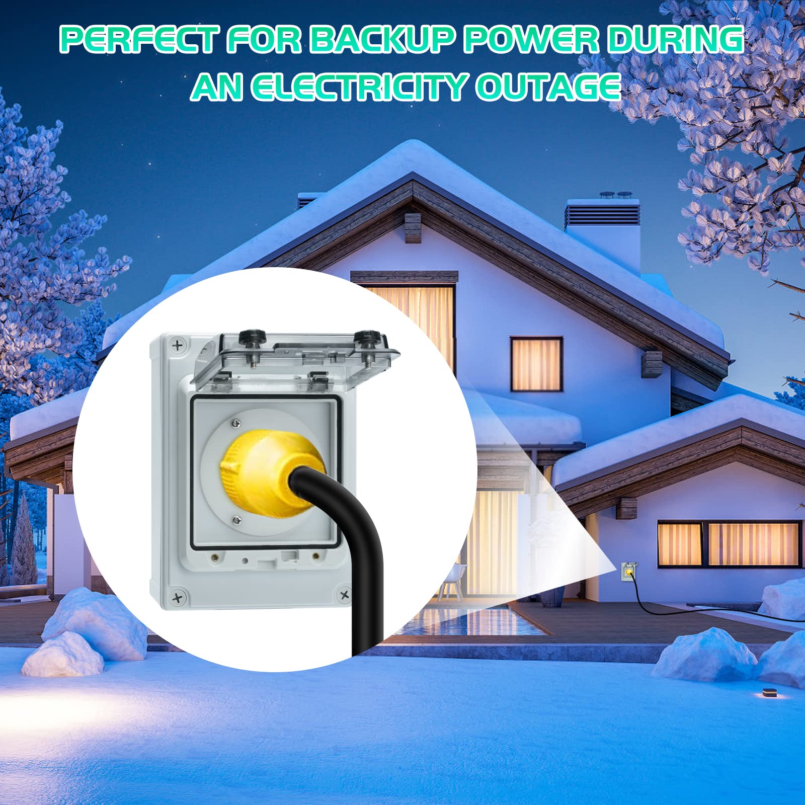 Snapklik.com : 30 Amp Power Inlet Box, Briidea NEMA 3R Generator Inlet ...