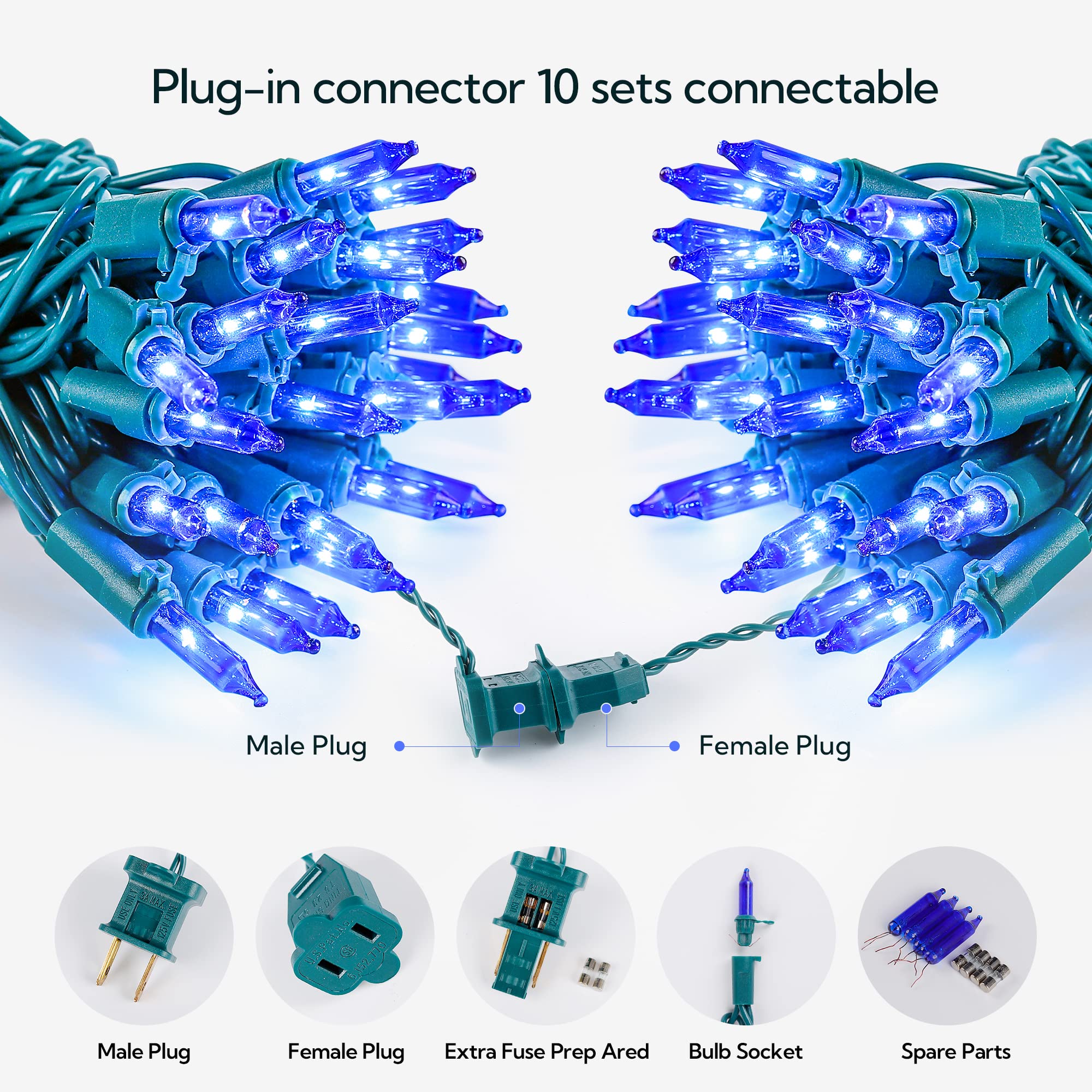 Blue Mini Lights 50 Count