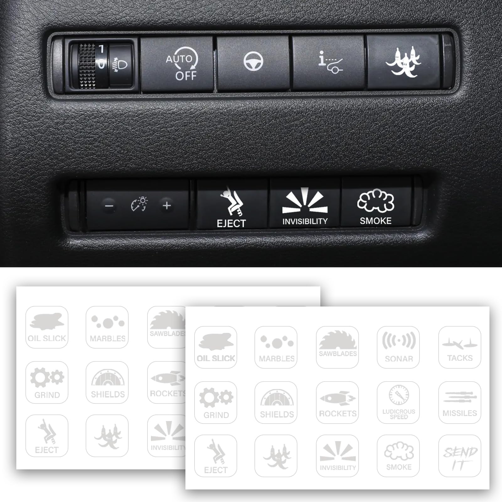 Amazon.com: 2 Packs Stickers for Car or Truck Unused Buttons, Car Decal ...