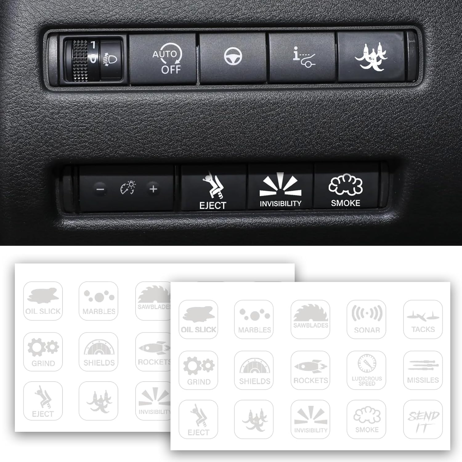 Amazon.com: 2 Packs Stickers for Car or Truck Unused Buttons, Car Decal ...