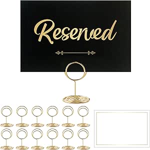 Amazon.com: 12 Pack- Gold Foil Reserved Signs for Wedding and ...