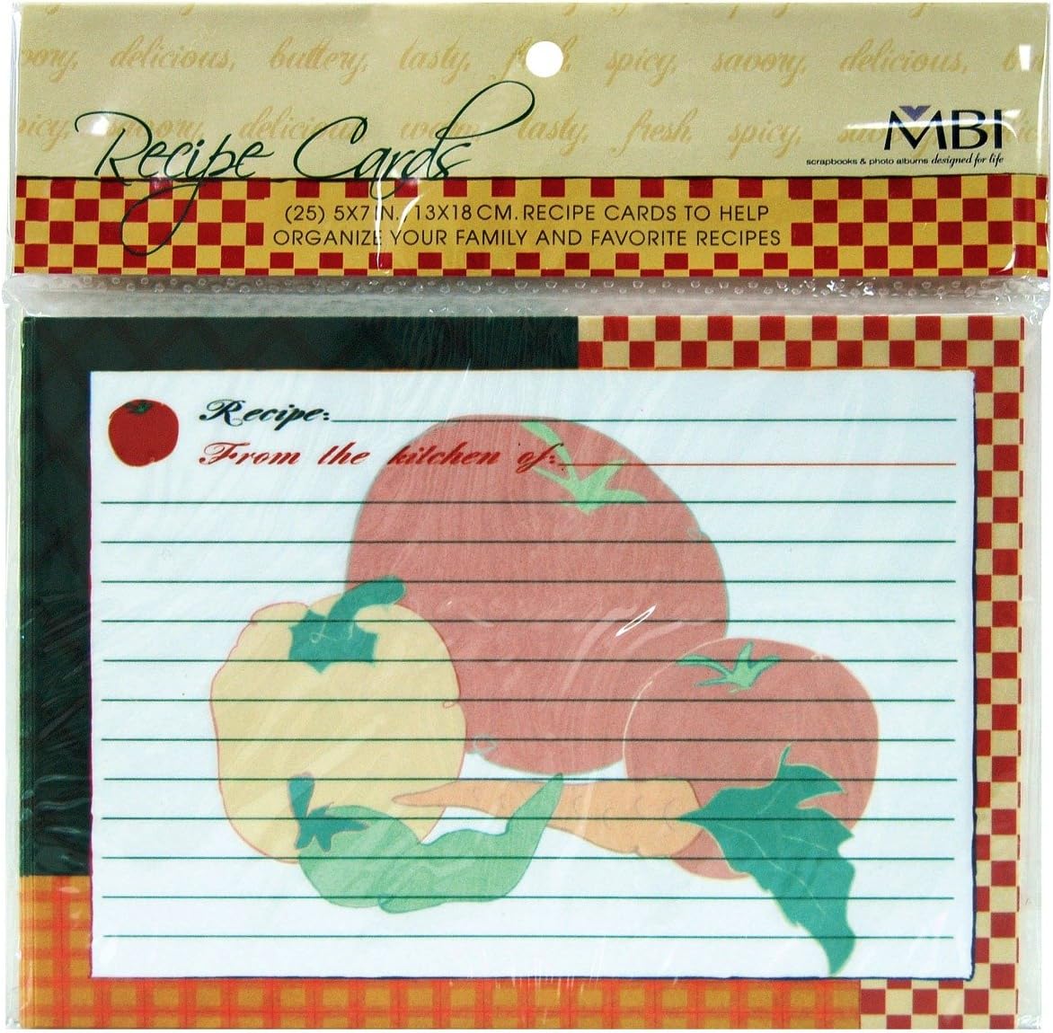 Amazon.com: MBI 5x7 Inch Additional Recipe Cards 25-Pack, (899856 ...