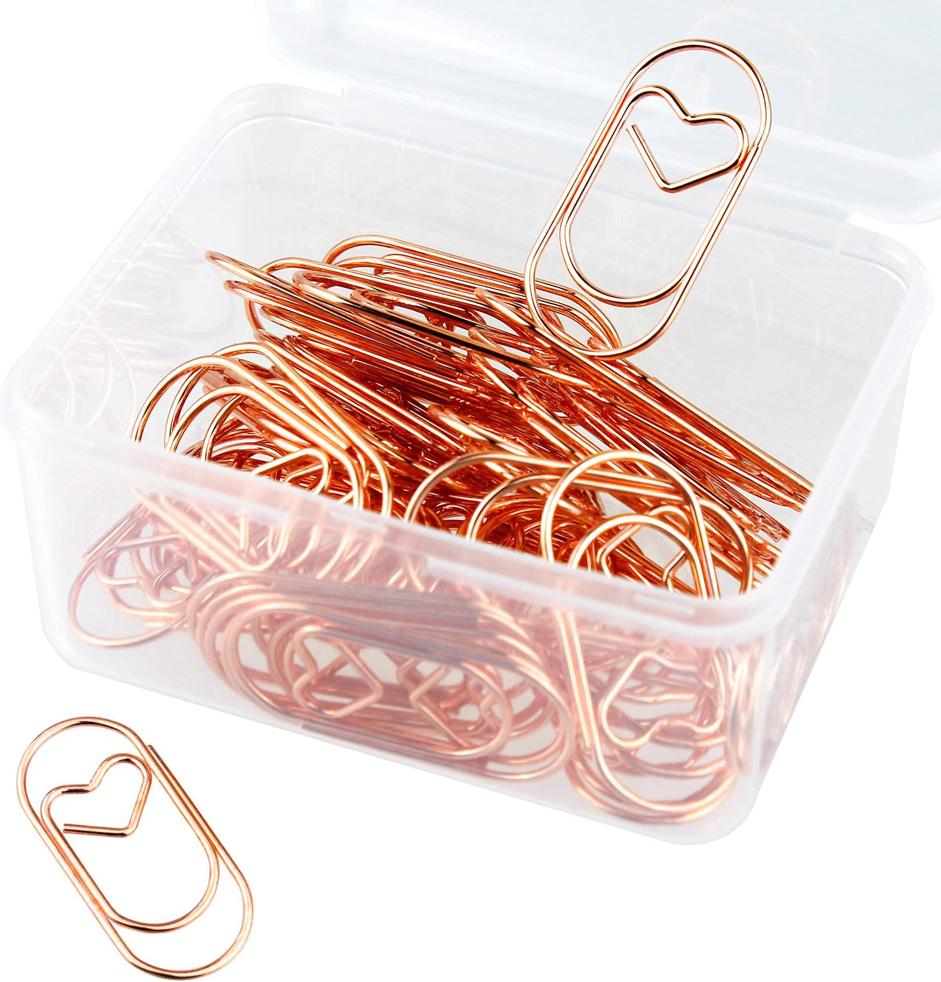 Amazon.com : 300 Pieces Rose Gold Cute Paper Clips Stainless Steel Drop ...