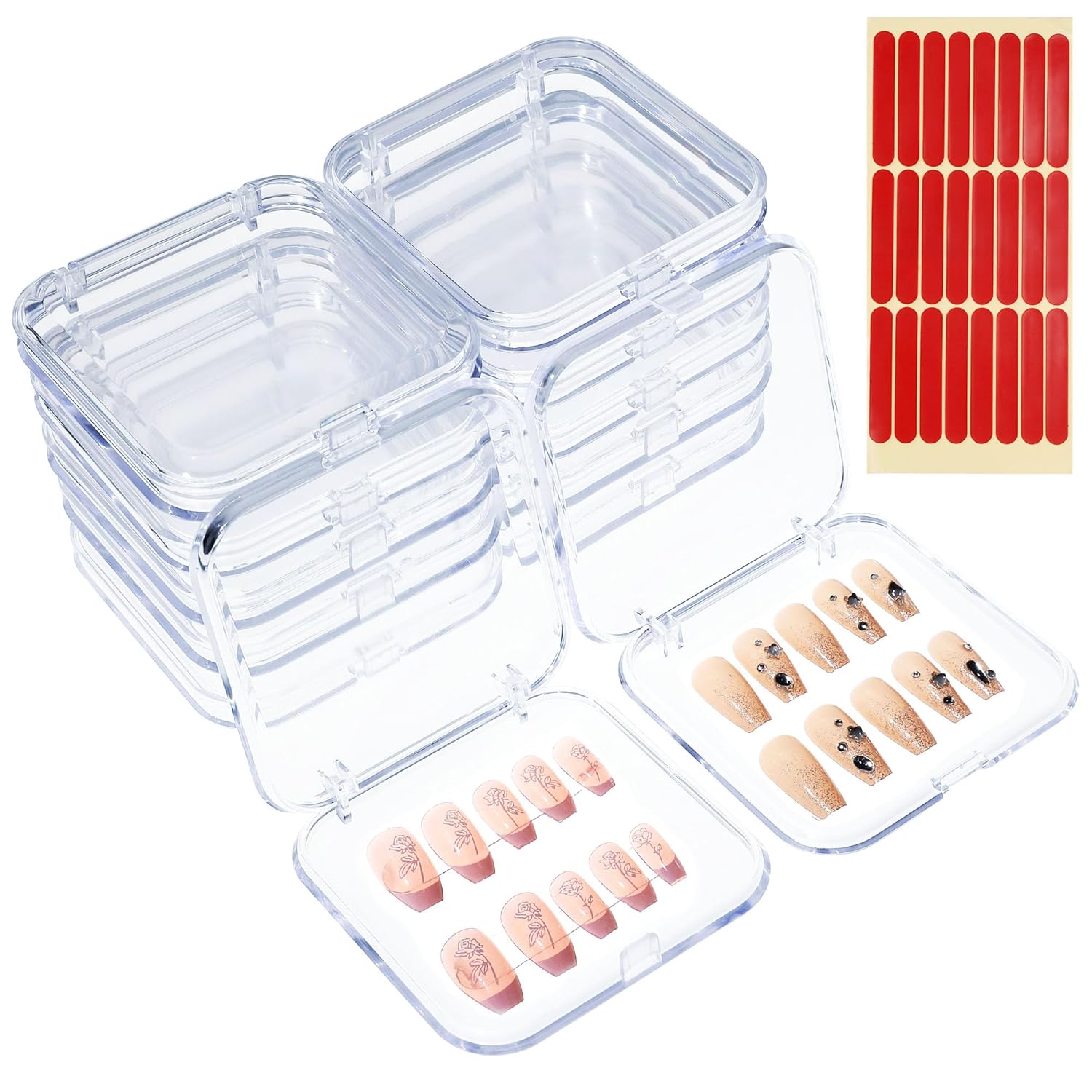 Amazon.com: ISKYBOB 12 Packs Press On Nails Storage Boxes, Fake Nails ...