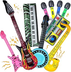 Amazon.com: 10 Pieces Inflatable Instruments Party Props Set Photo ...