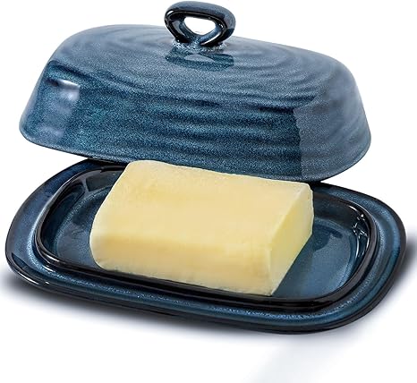 Amazon.com | Hasense Butter Dish with Lid, Porcelain Butter Container ...