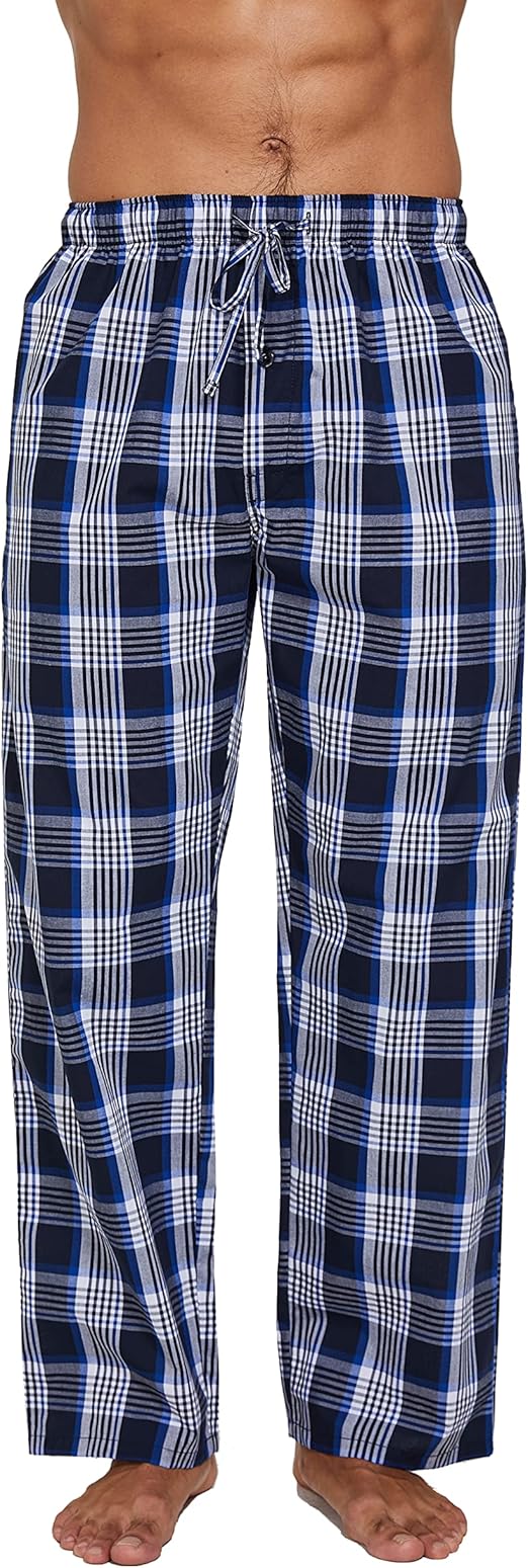 CYZ Mens 100% Cotton Pajama Pants Sleep Lounge Pajamas for Men Woven pj ...