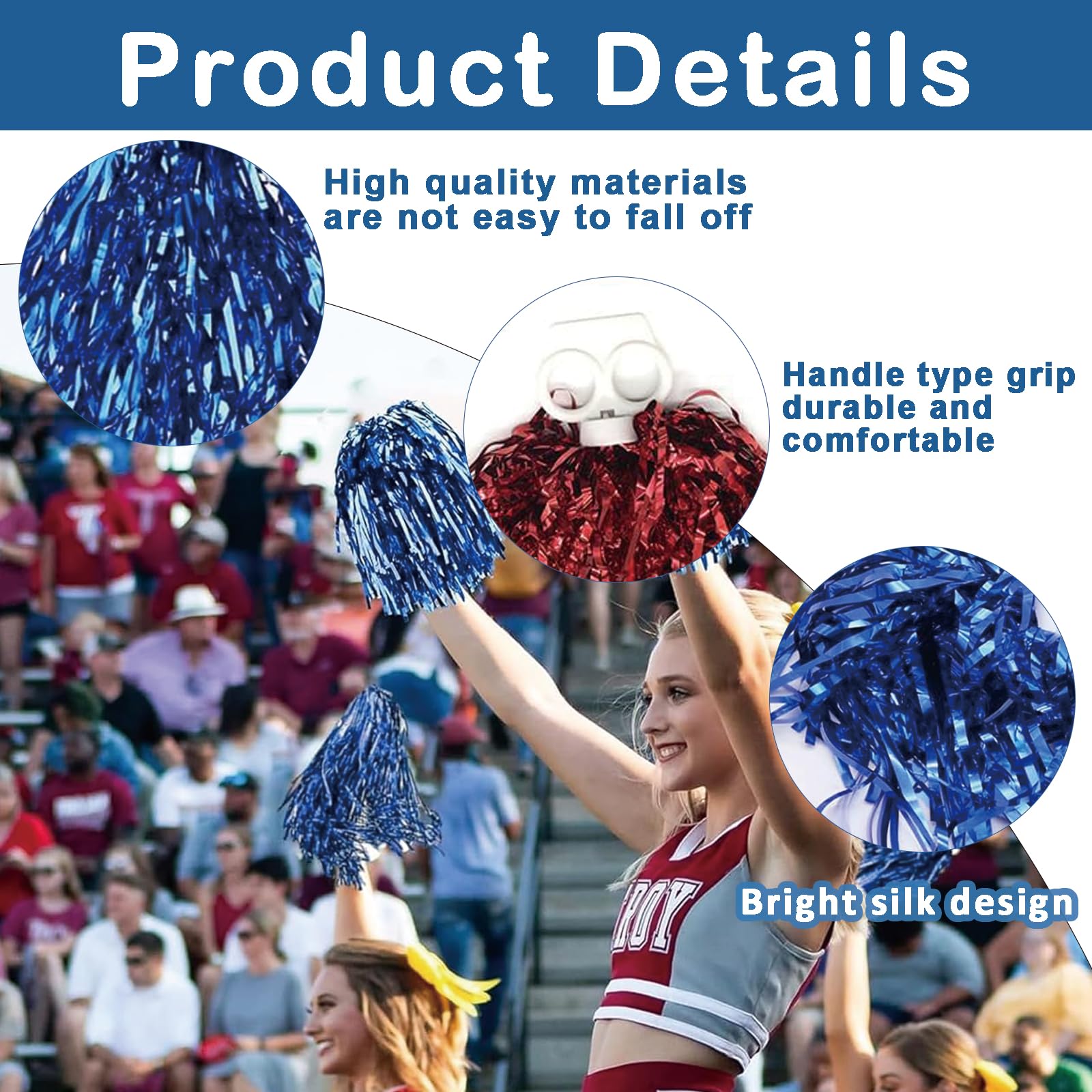 8 Pack Cheerleader Pom Poms, Pom Poms Cheerleading, Cheering Squad Hand ...