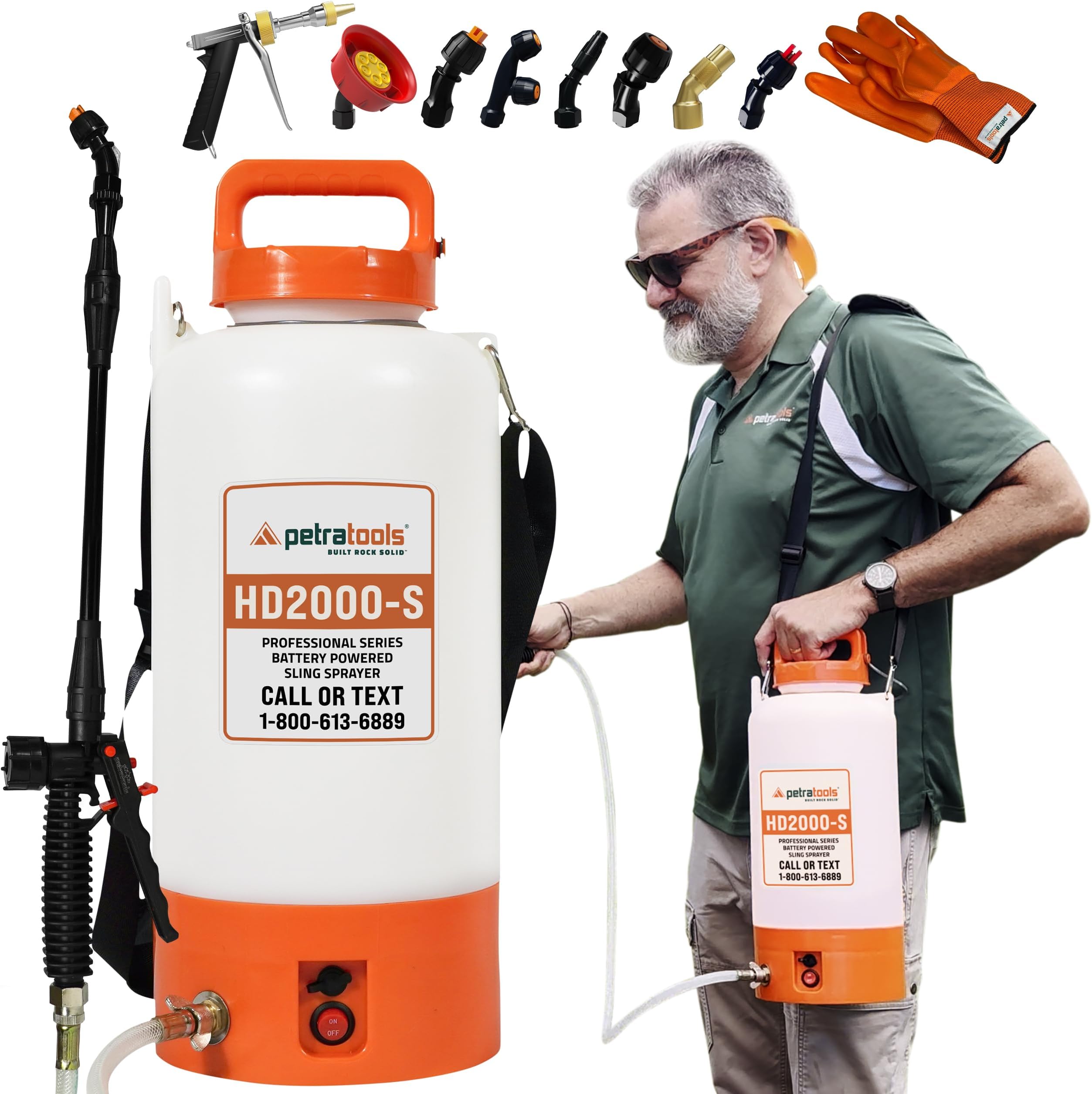 Amazon.com : PetraTools 2 Gallon Battery Powered Backpack Sprayer in ...