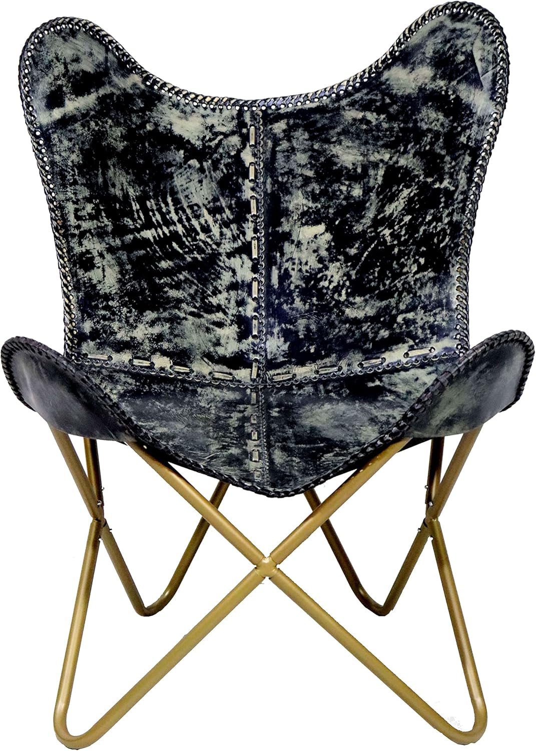 Amazon.com: Rust & Must Brown Vintage Leather Arm Folding Chair/Genuine ...