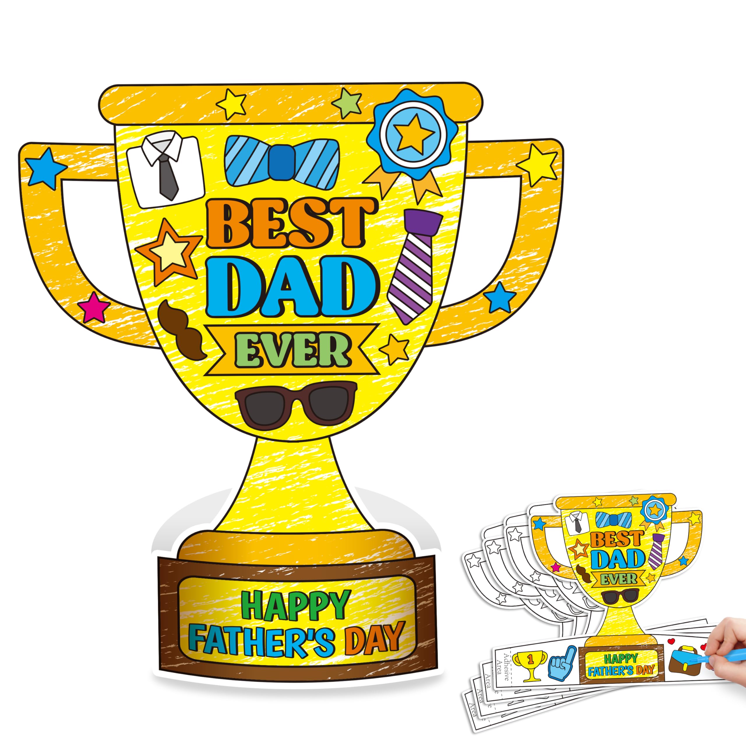 Day Fathers Trophycraft Trophy #1 Dad Daddy Handprint Art Craft