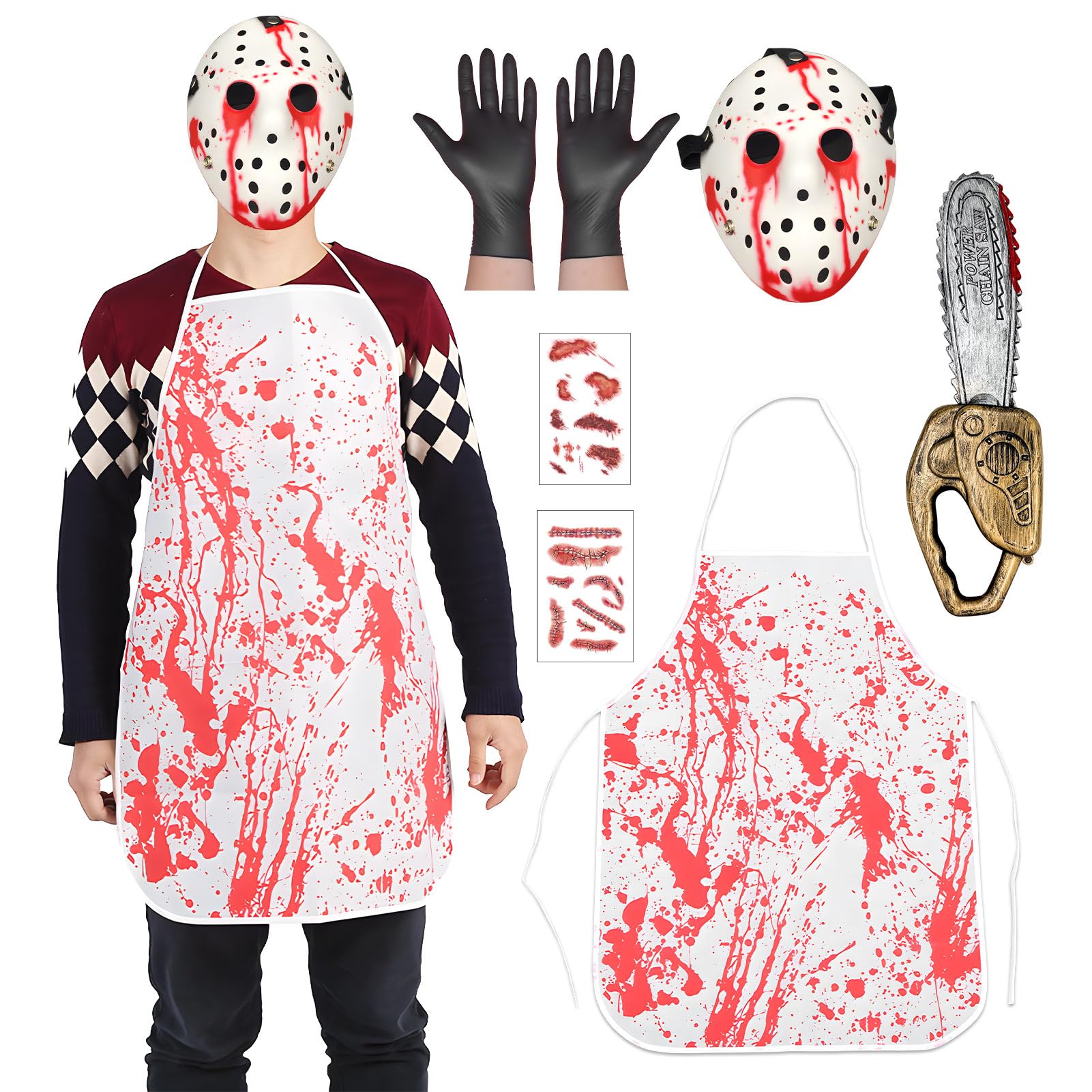 Sertas Halloween Serial Killer Costume Set Butcher Halloween Costume ...