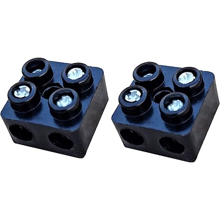 PGSA2Z® 30A 2 Way Bakelite Connector Strip Double Row Barrier Black ...