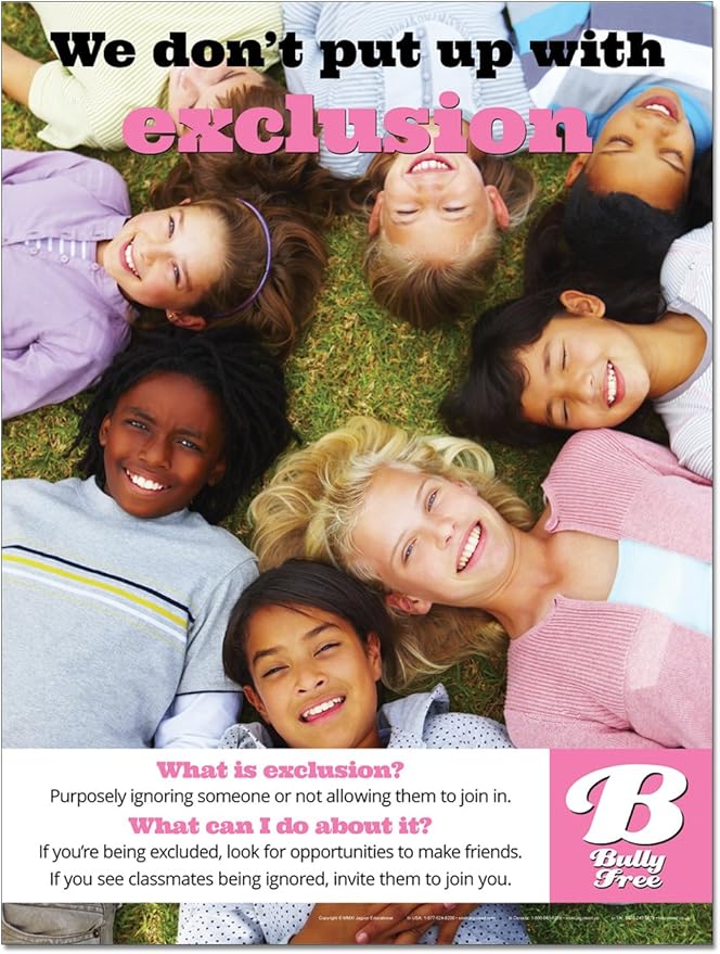 Amazon.com: Exclusion Anti-Bullying Educational Poster. Guidance Art ...