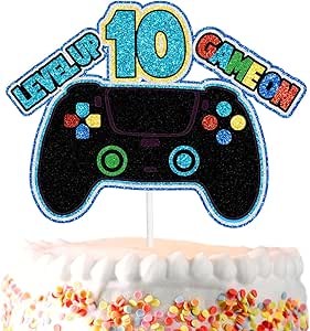 Amazon.com: Upgrade to Level 10 Cake Topper - Perfect Game-Themed ...