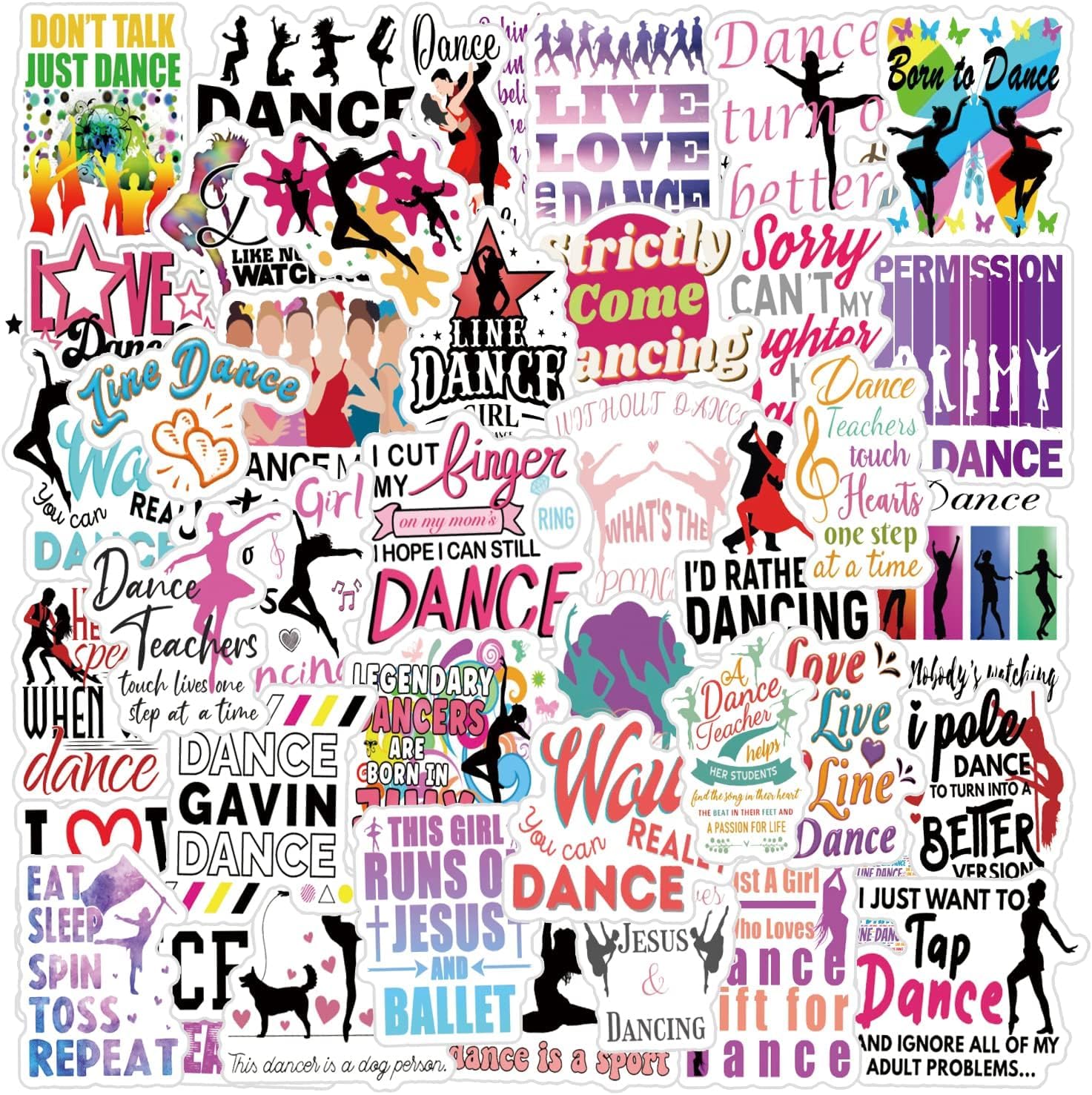 Amazon.com: Dance Stickers 63PCS Aesthetics Stickers for Girls Dance ...