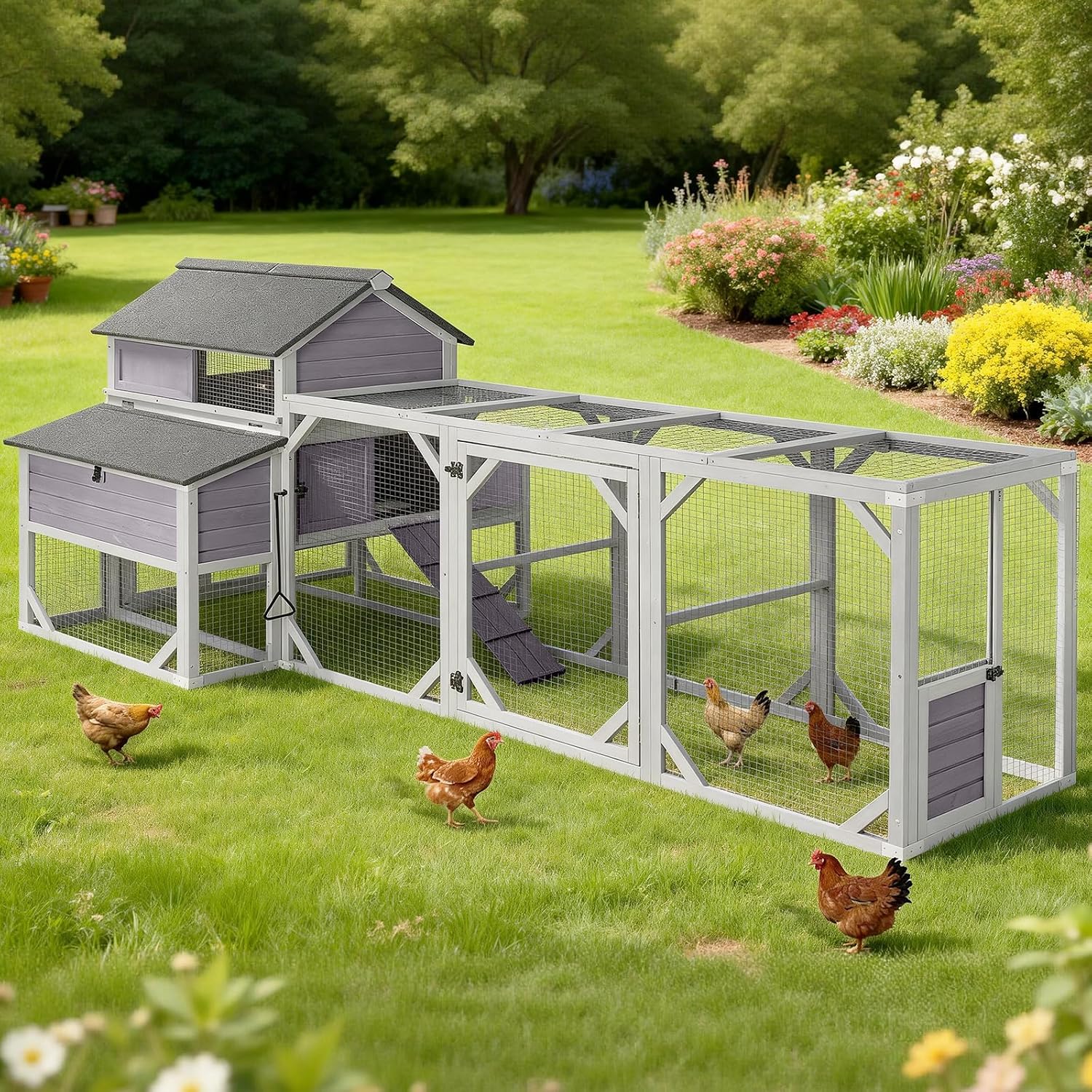 Amazon.com: MEDEHOO 41ft² Extra Large Chicken Coop with Run, Super ...