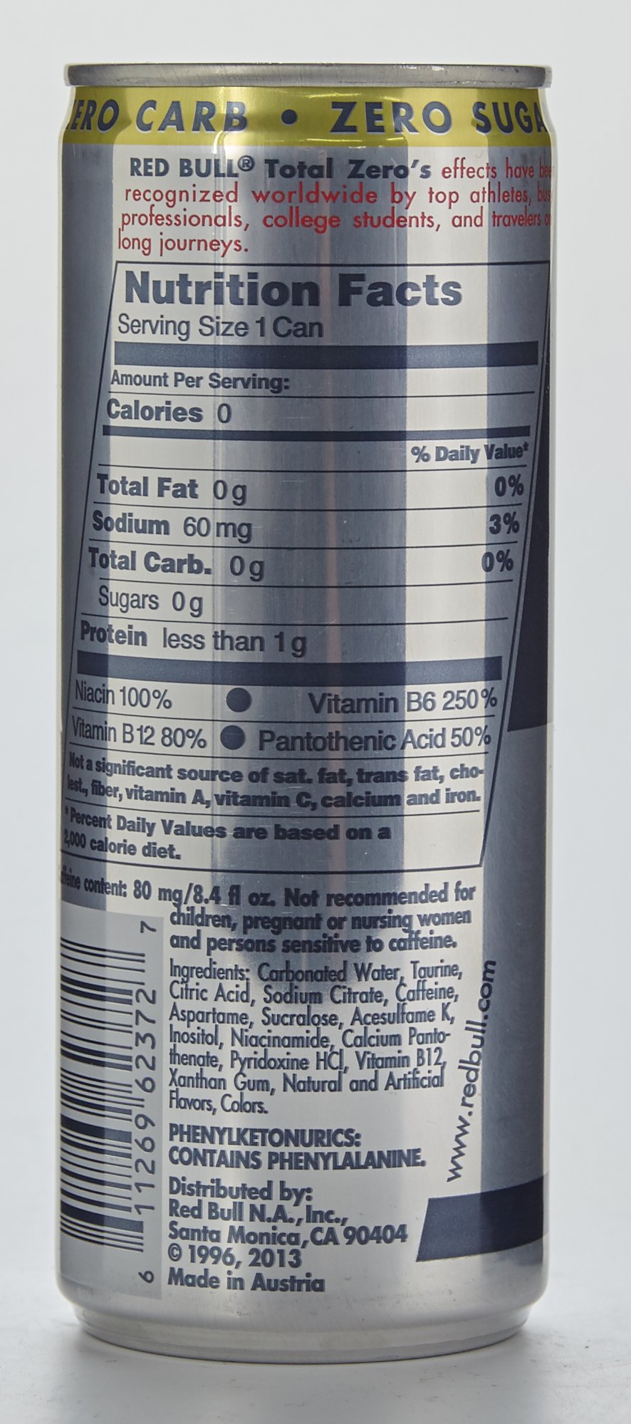 Red Bull Zero Nutrition Facts