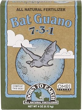 Amazon.com : Down to Earth Organic Bat Guano Fertilizer Mix 7-3-1, 4oz ...