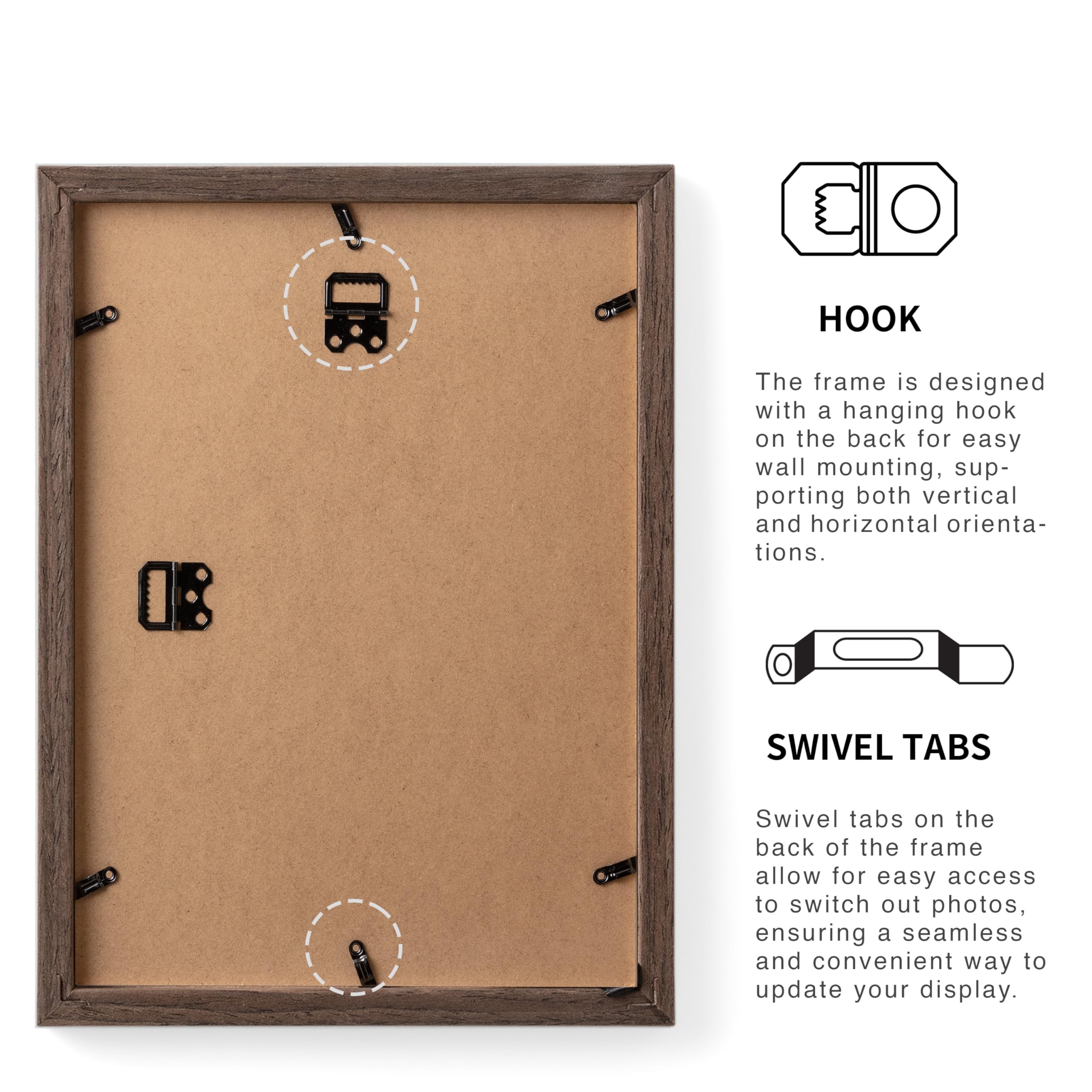 TONES FRAME DESIGN A4 Frame Wood Dark Oak Picture Frame 21 x 29.7 cm, 4 ...