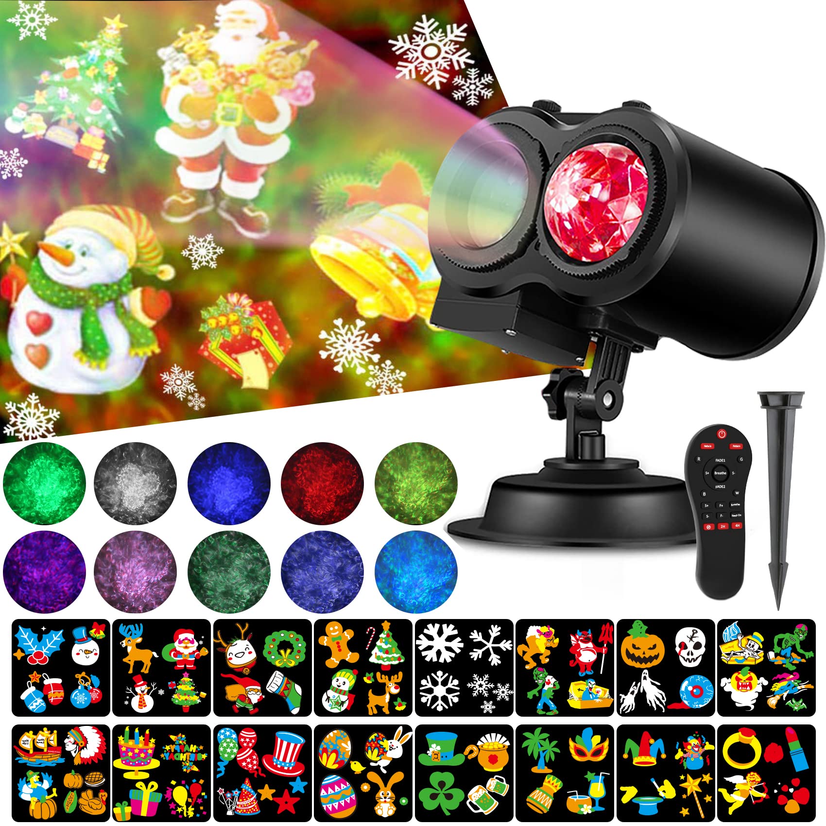 Amazon.com: Christmas Projector Lights Outdoor - 72 HD Effects(3D Ocean ...