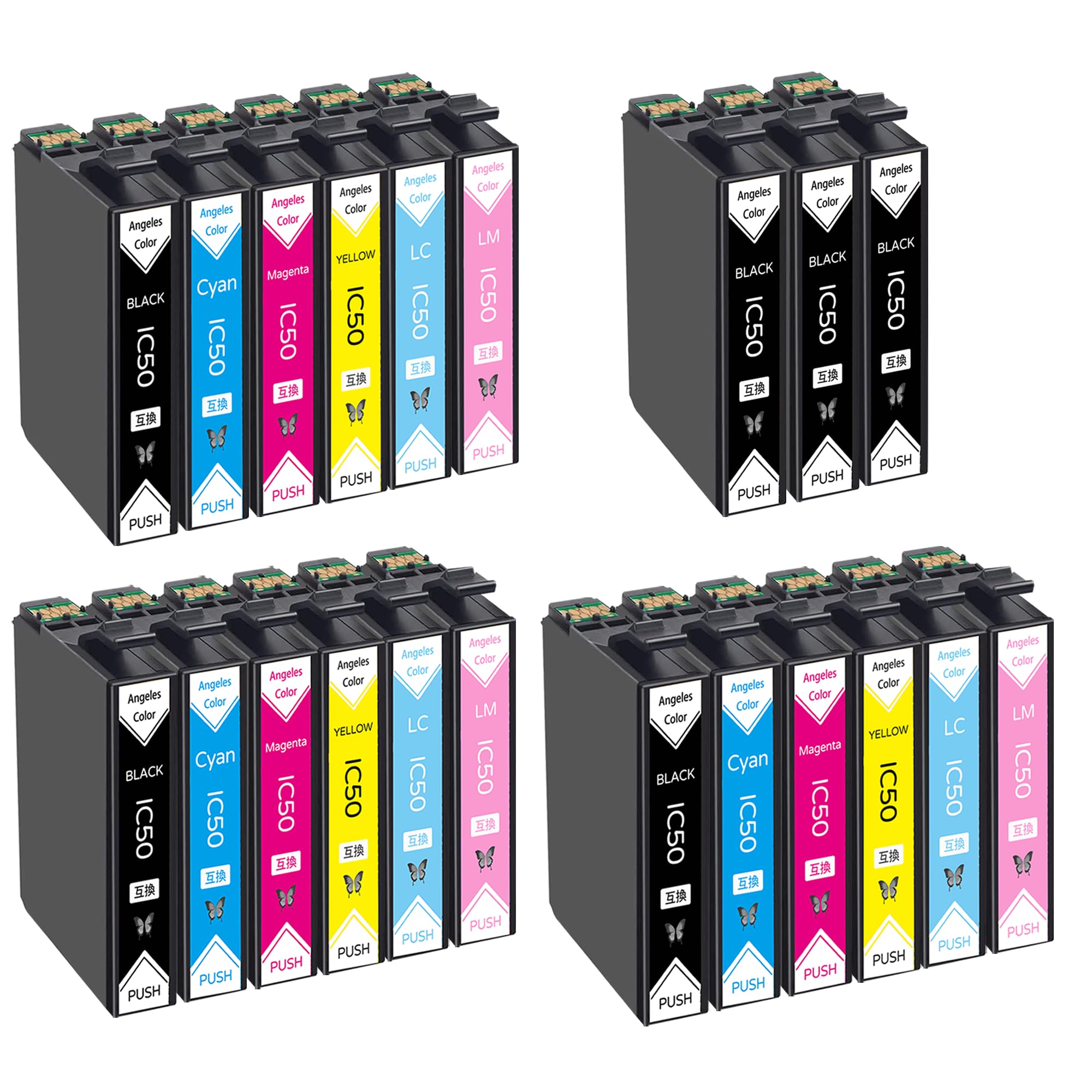 Amazon.co.jp: 【AngelesColor】IC6CL50 互換 インクカートリッジ IC50 互換インク 6BK-3C-3M ...