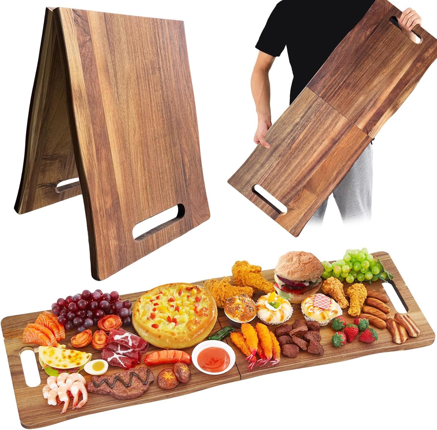 Amazon.com: 33" Large Charcuterie Board with Handles,Acacia Wooden ...