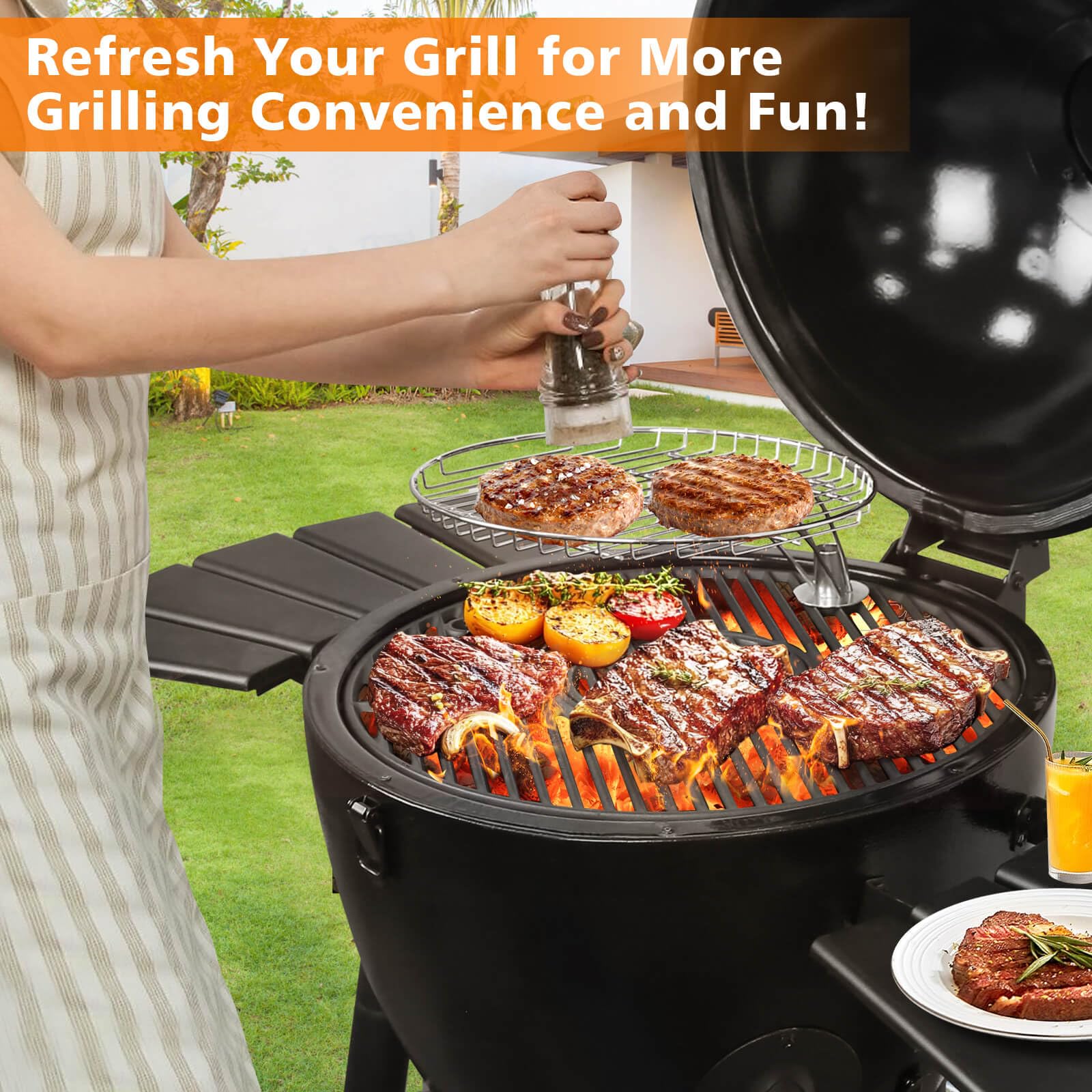 Snapklik.com : Round Grill Grate 19.5" For Akorn Kamado Ceramic Grill ...