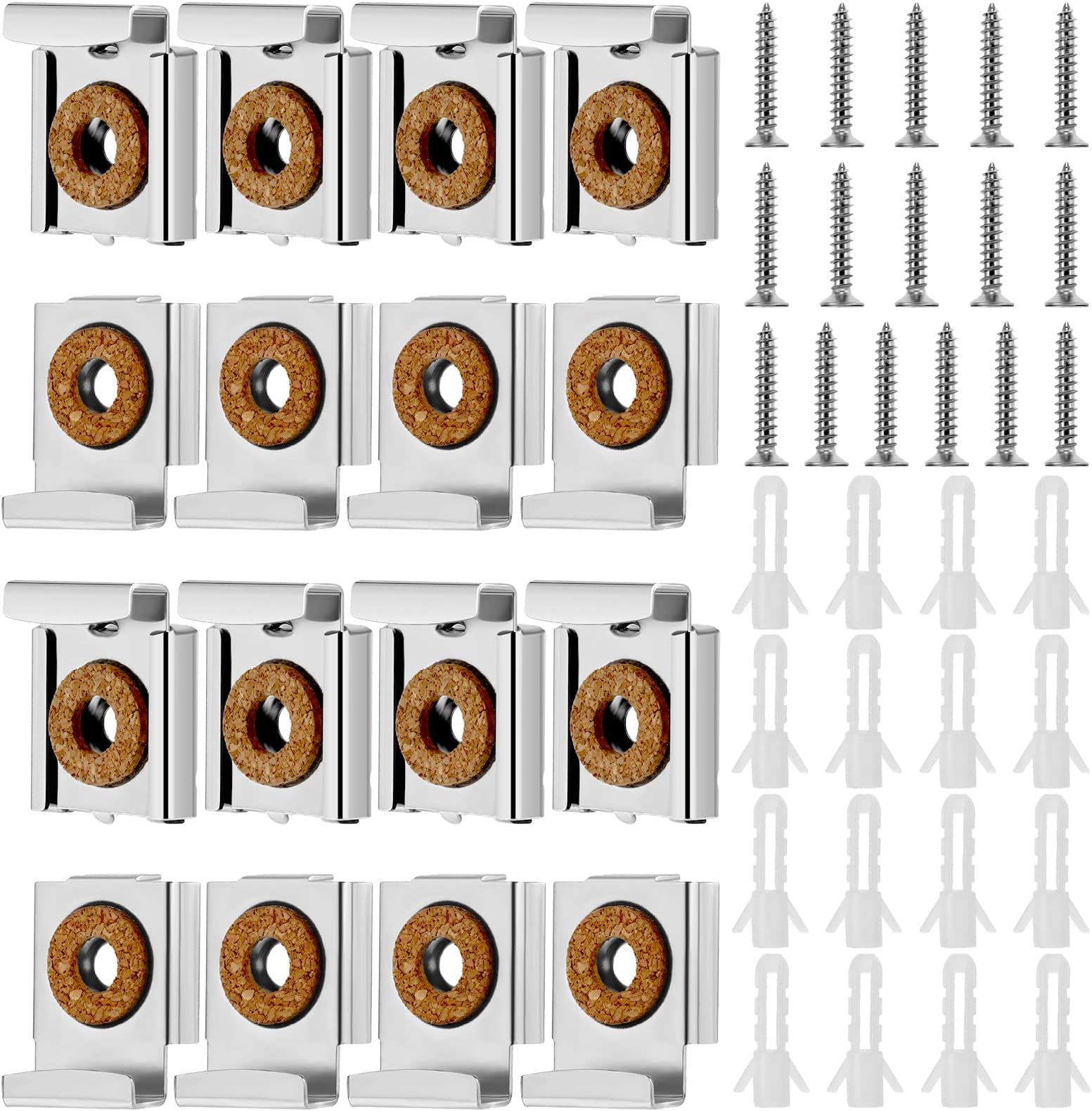 Amazon.com: Patelai Mirror Holder Clips Kit Mirror Clips for Frameless ...