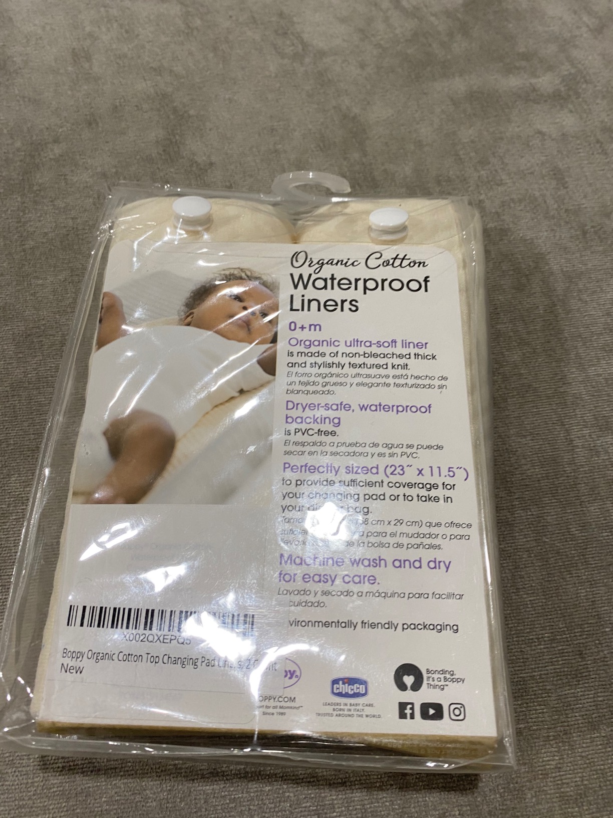 Amazon.com: Boppy Organic Cotton Top Changing Pad Liners, 2 Count : Baby