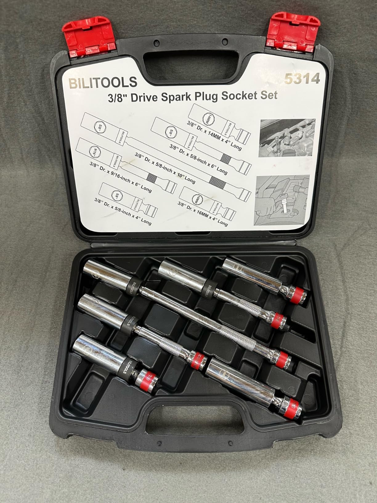 Amazon.com: BILITOOLS 6 Piece 3/8-Inch Drive Magnetic Swivel Spark Plug ...
