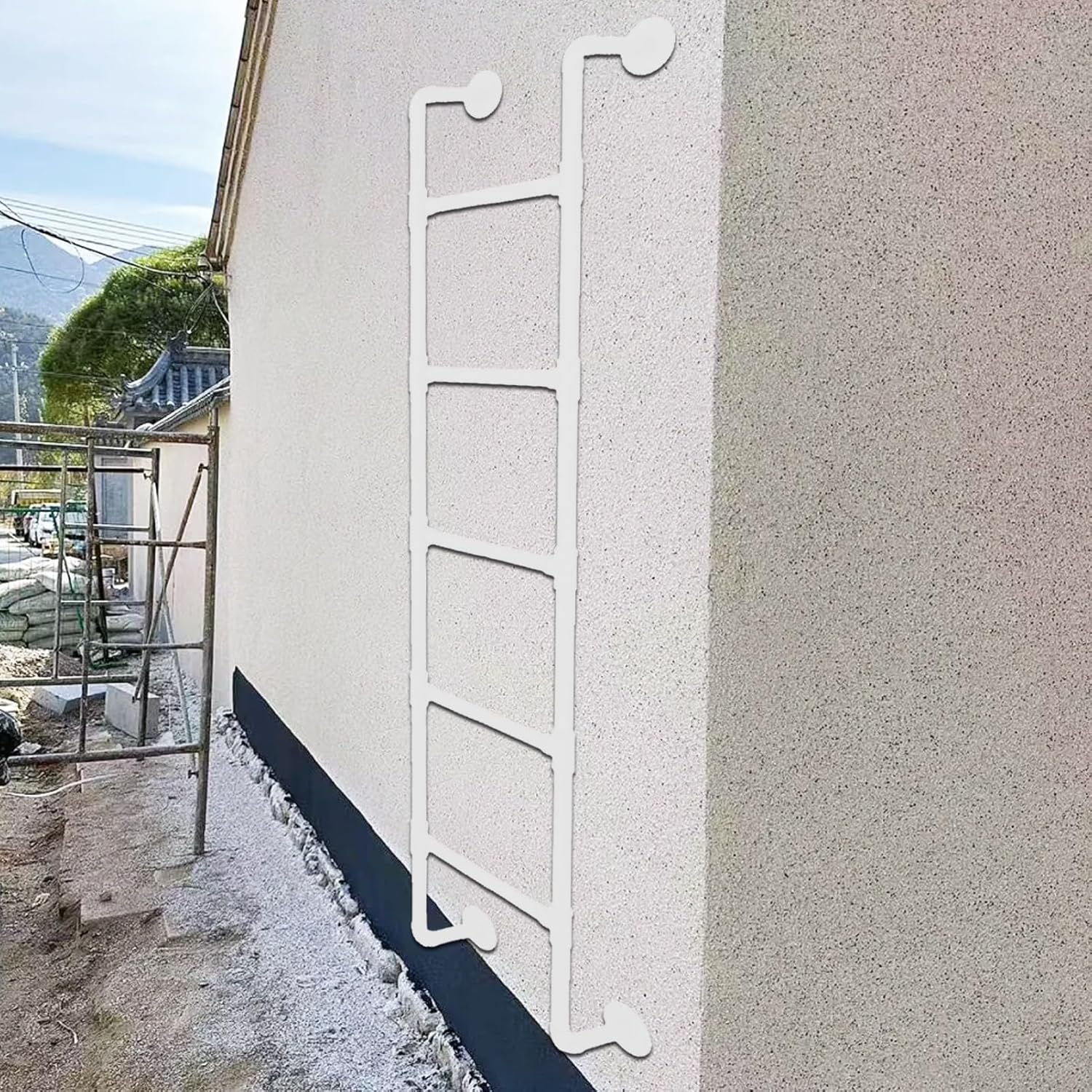 Indoor Outdoor Step Ladder - Basement Egress Ladder - Non-Slip Wall ...