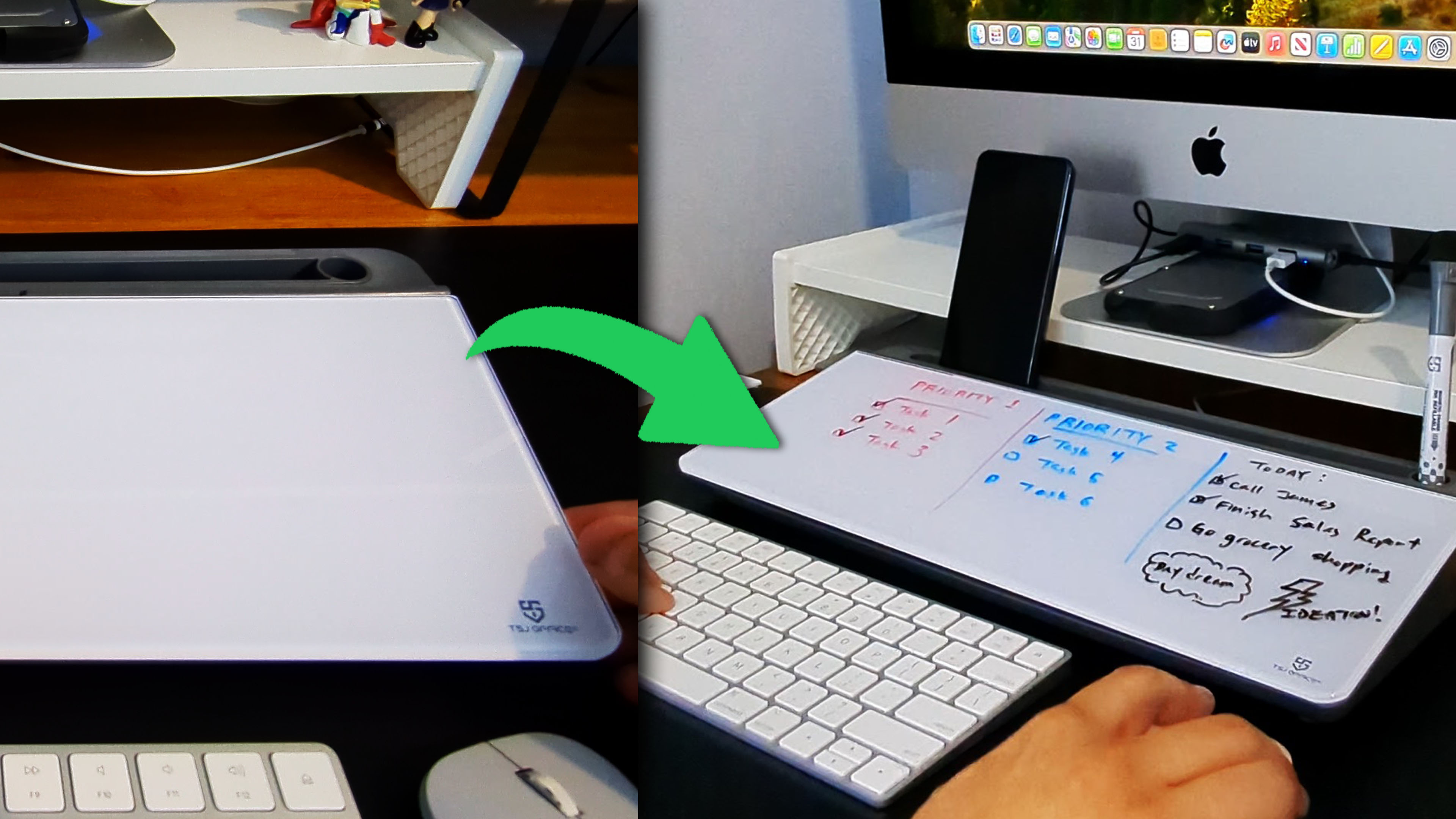 Watch Quick Review - TSJ Office Glass Desktop Whiteboard Dry-Erase on ...