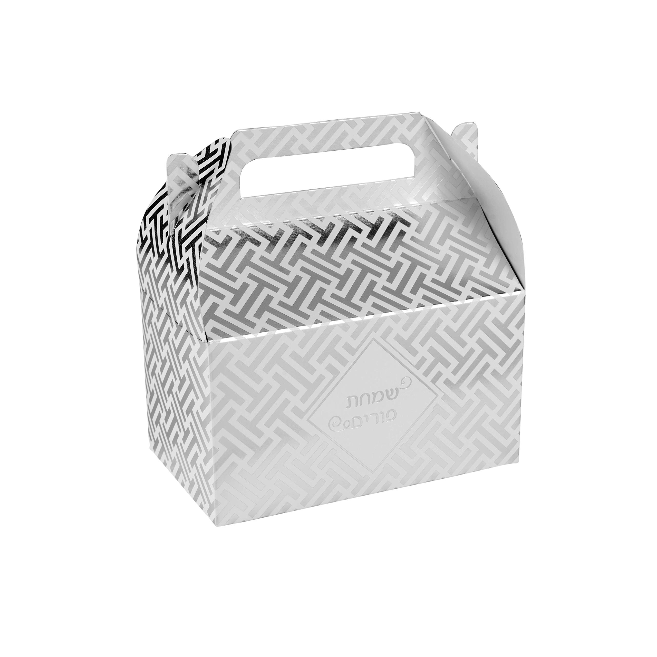 Amazon.com: Hammont Foil Purim Treat Box - Silver Colored Foil Party ...