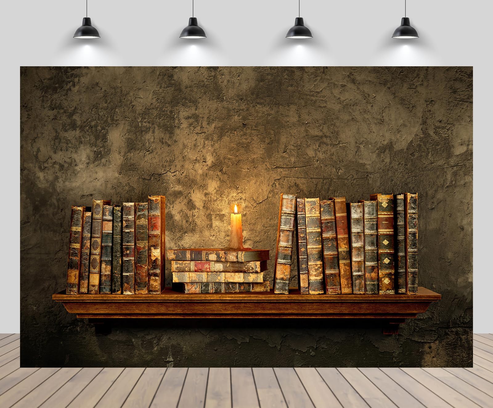 Amazon.com : CHNYWORK 7ftx5ft Vintage Bookshelf Backdrop Vintage Books ...