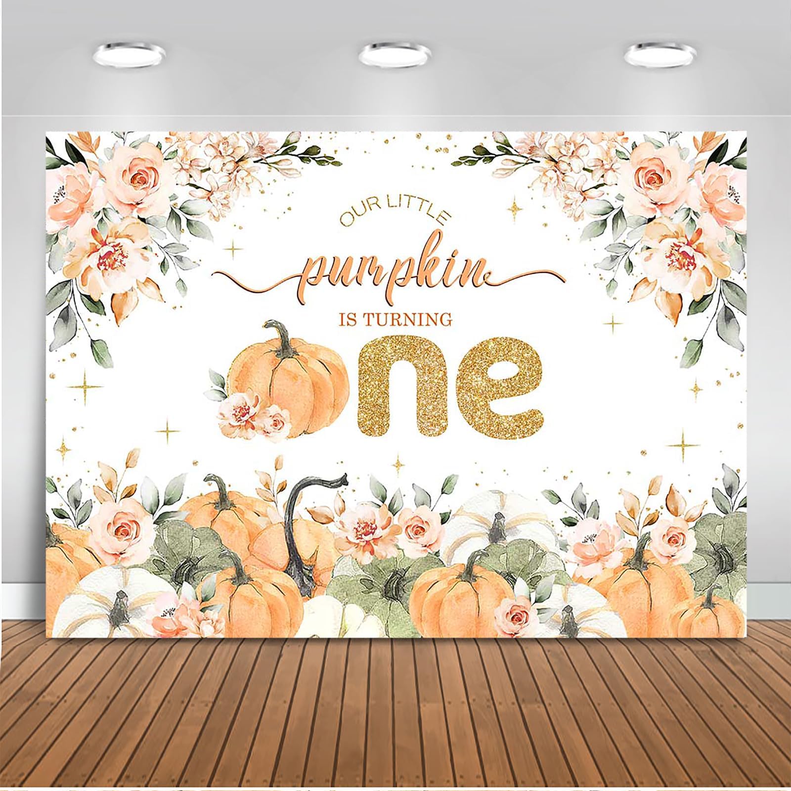 Amazon.com : AIBIIN Pumpkin 1st Birthday Backdrop Fall Pumpkin First ...