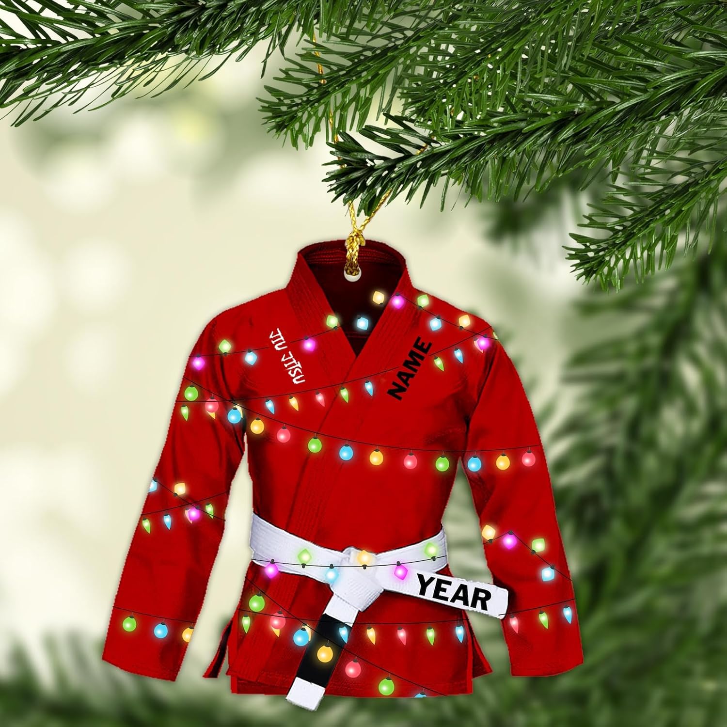 Amazon.com: Personalized Jiu Jitsu Ornament, Custom Name Martial Arts ...