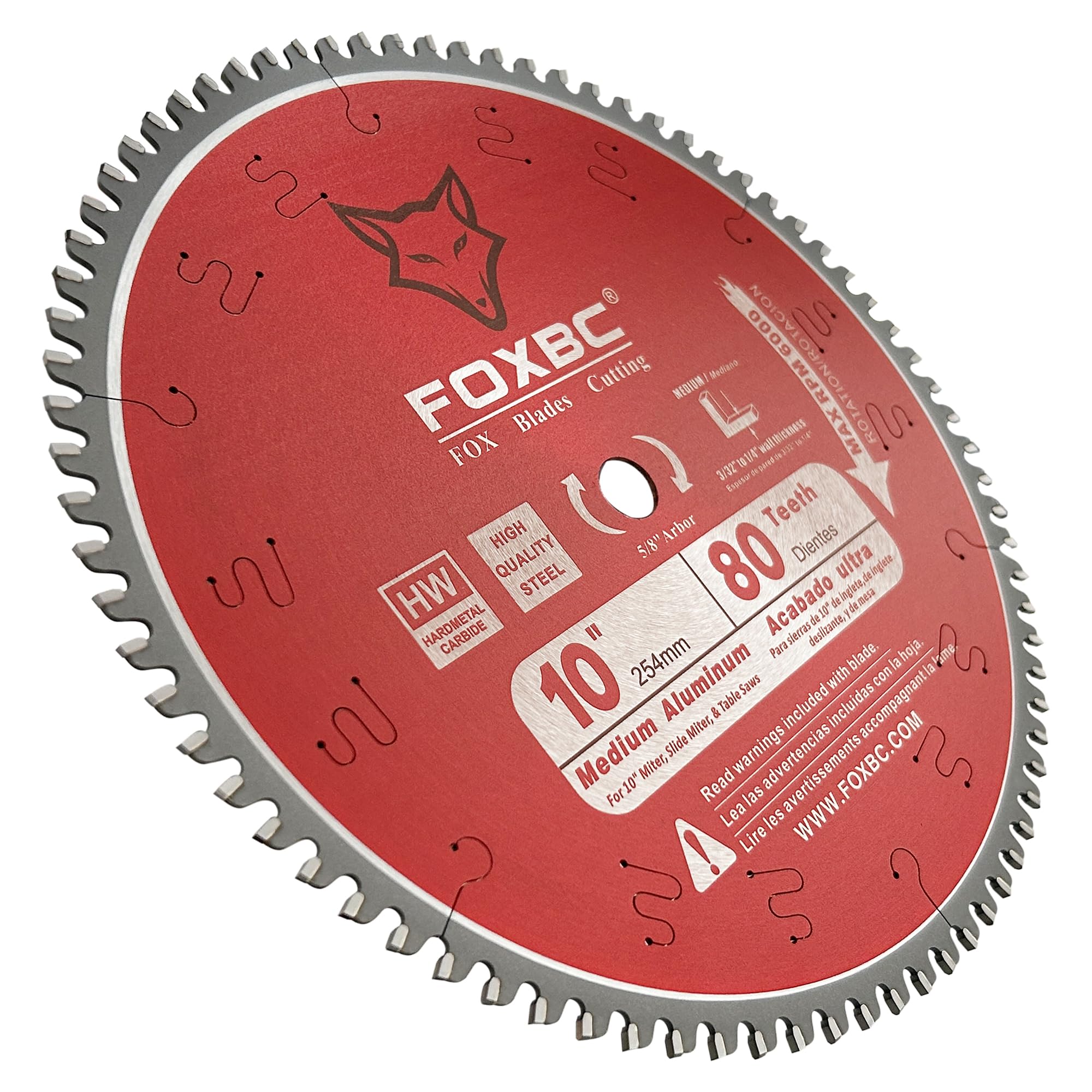 Snapklik.com : FOXBC 10-Inch Saw Blade 80-Tooth TCG For Aluminum And ...