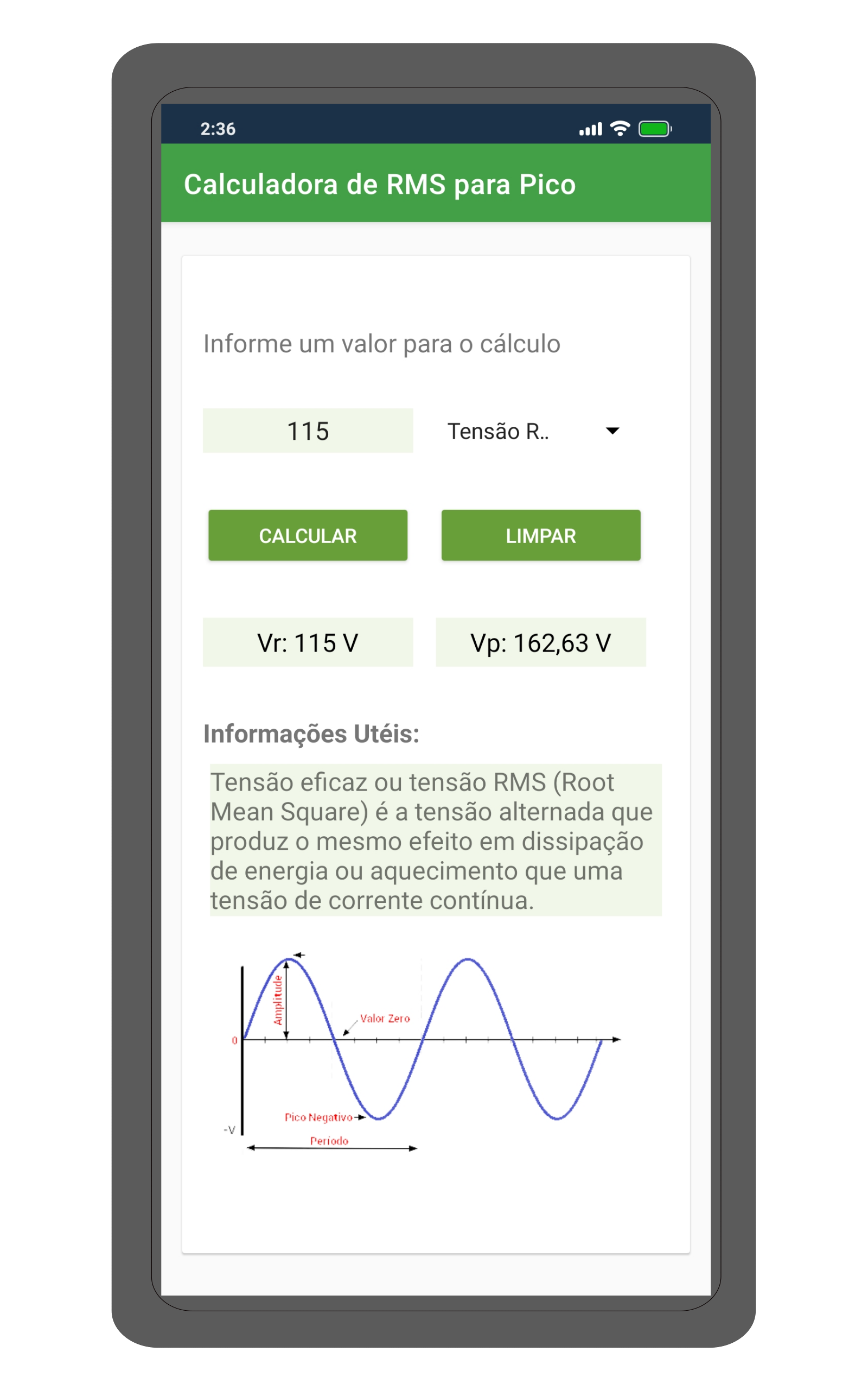 RMS to Peak Calculator - App on Amazon Appstore
