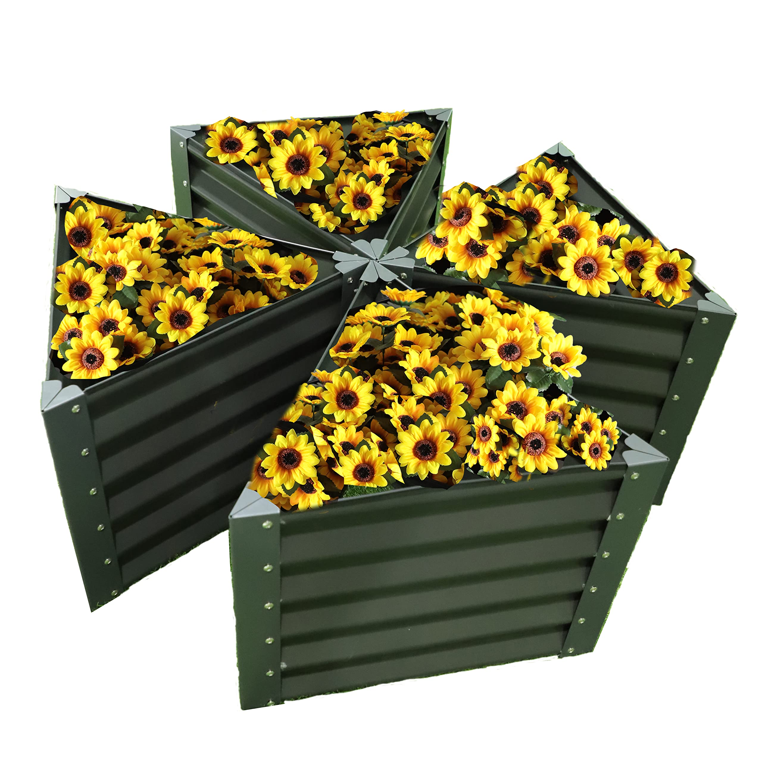 (QTY: 4/1) momoplant 4 Pieces (Pack of 4) 32x32x18 Inch Angular Shape ...