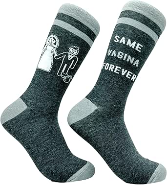 Amazon.com: Crazy Dog T-Shirts Men's Same Vagina Forever Socks Funny Wedding Footwear : Clothing ...