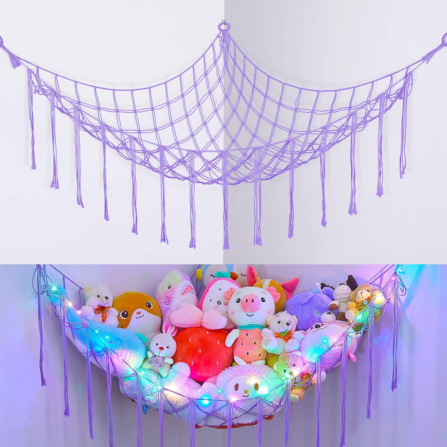 Amazon.com: Basumee Stuffed Animals Net or Hammock with LED Light ...