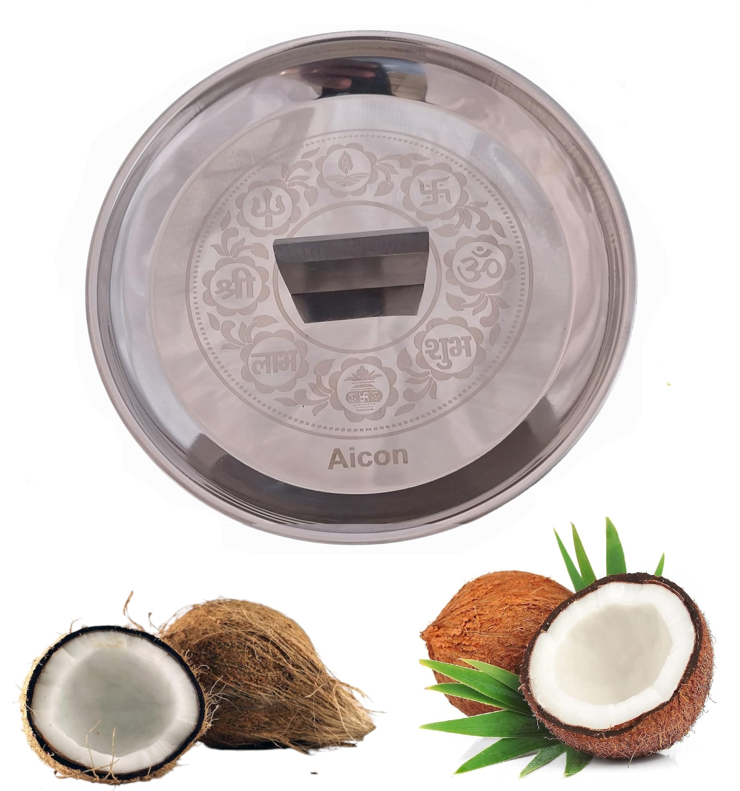 Buy Aicon® Stainless Steel Rust Free Heavy Duty Coconut Breaker Plate ...