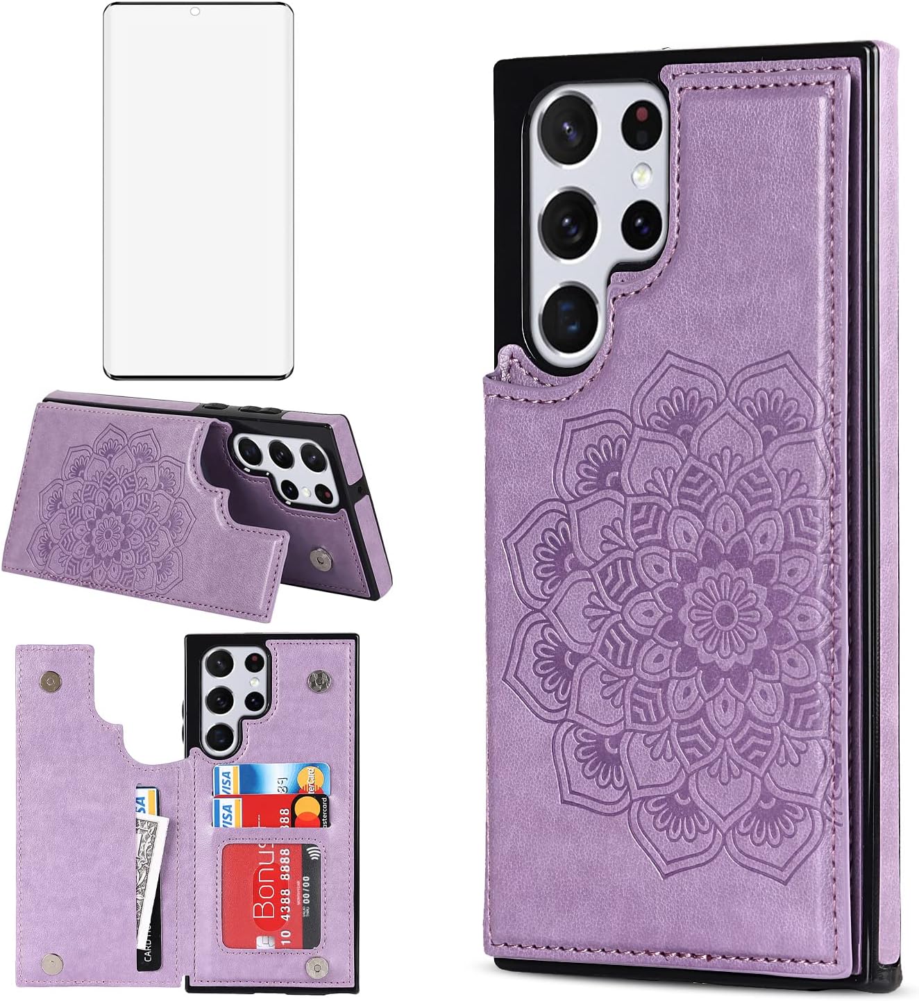 Asuwish Phone Case for Samsung Galaxy S24 Ultra 5G with Tempered Glass ...