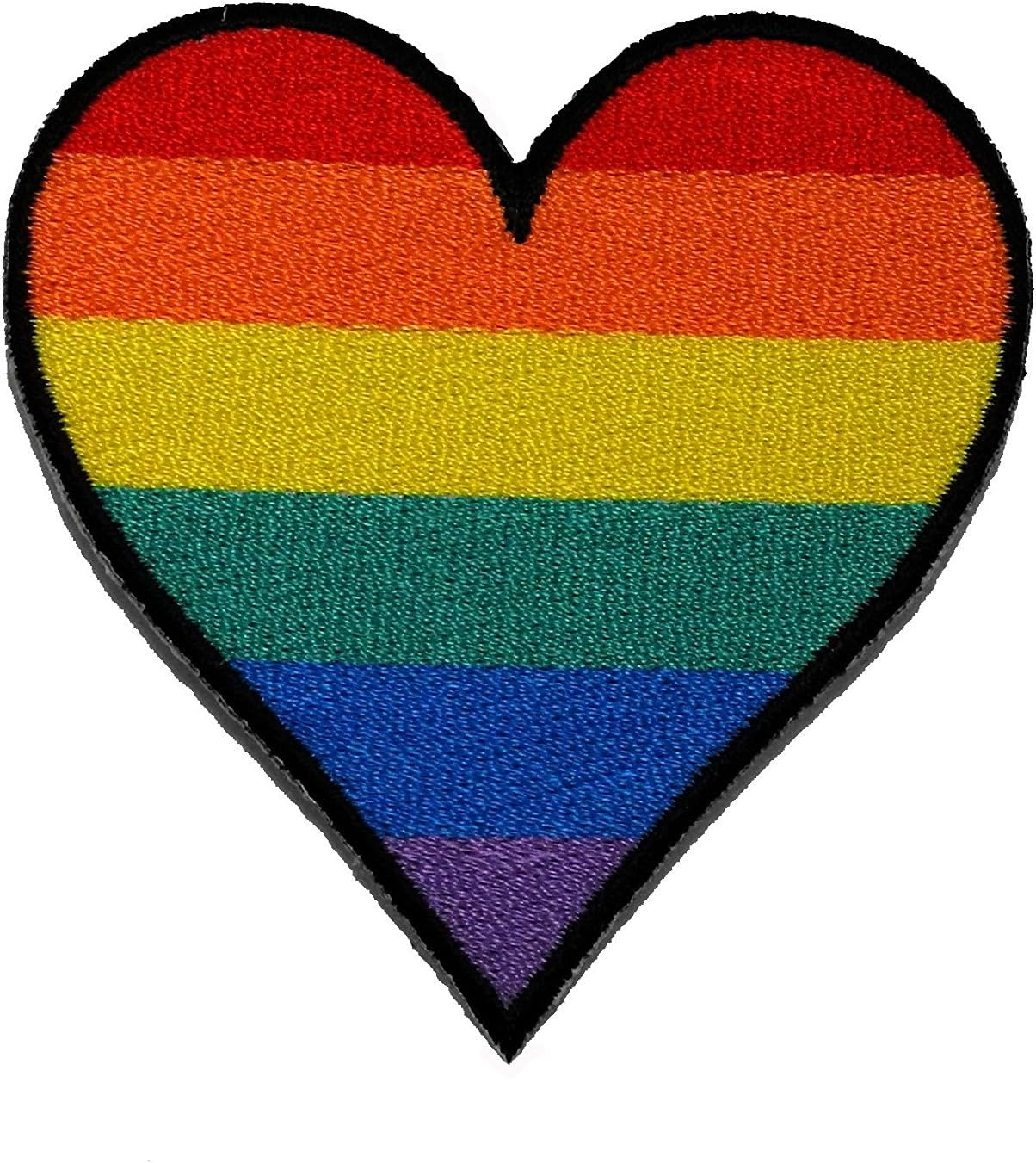 Amazon.com: HHO Rainbow Heart Love Patch Embroidered DIY Patches, Cute ...