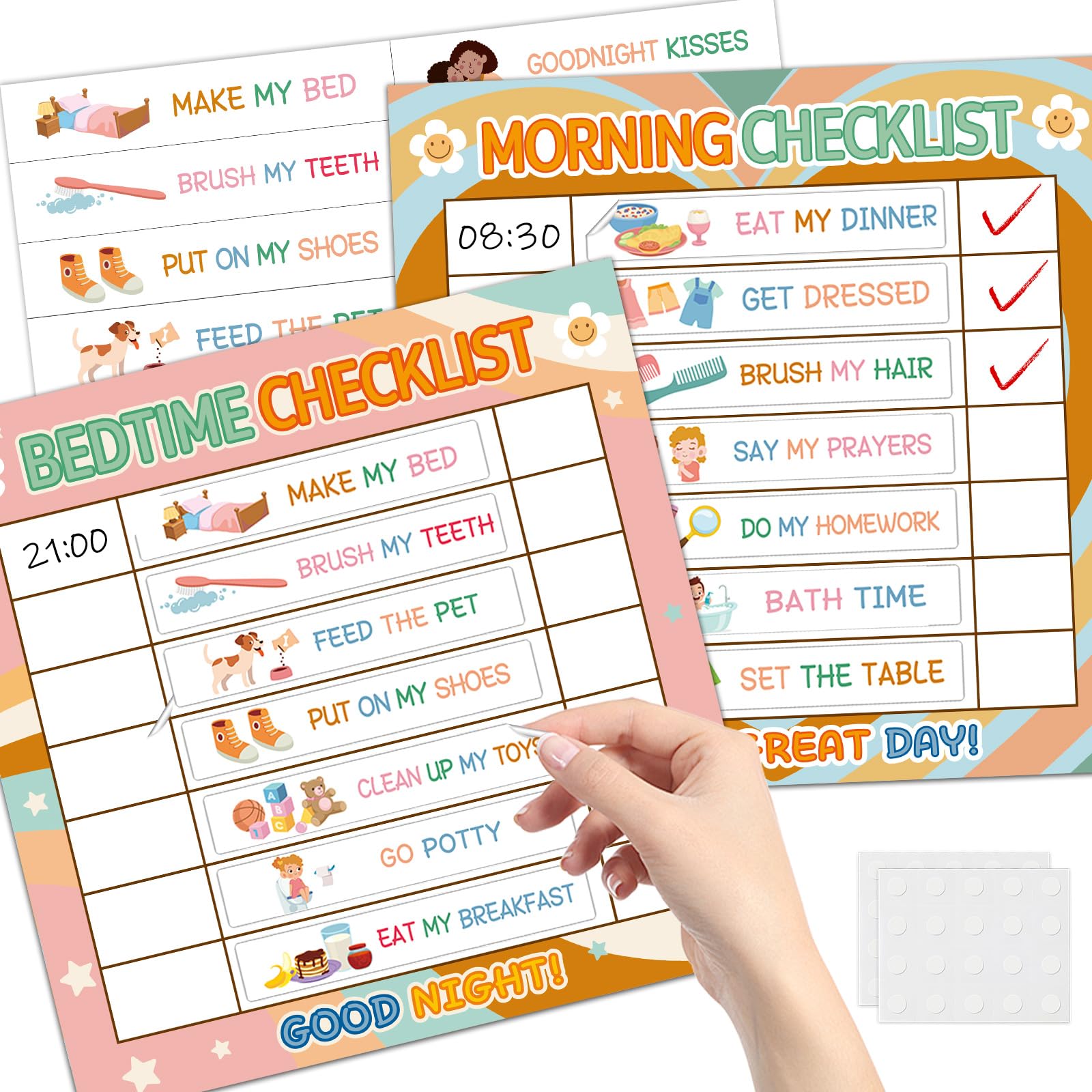 Amazon.com: 6Pcs Groovy Daily Schedule for Kids Schedule Board for Home ...